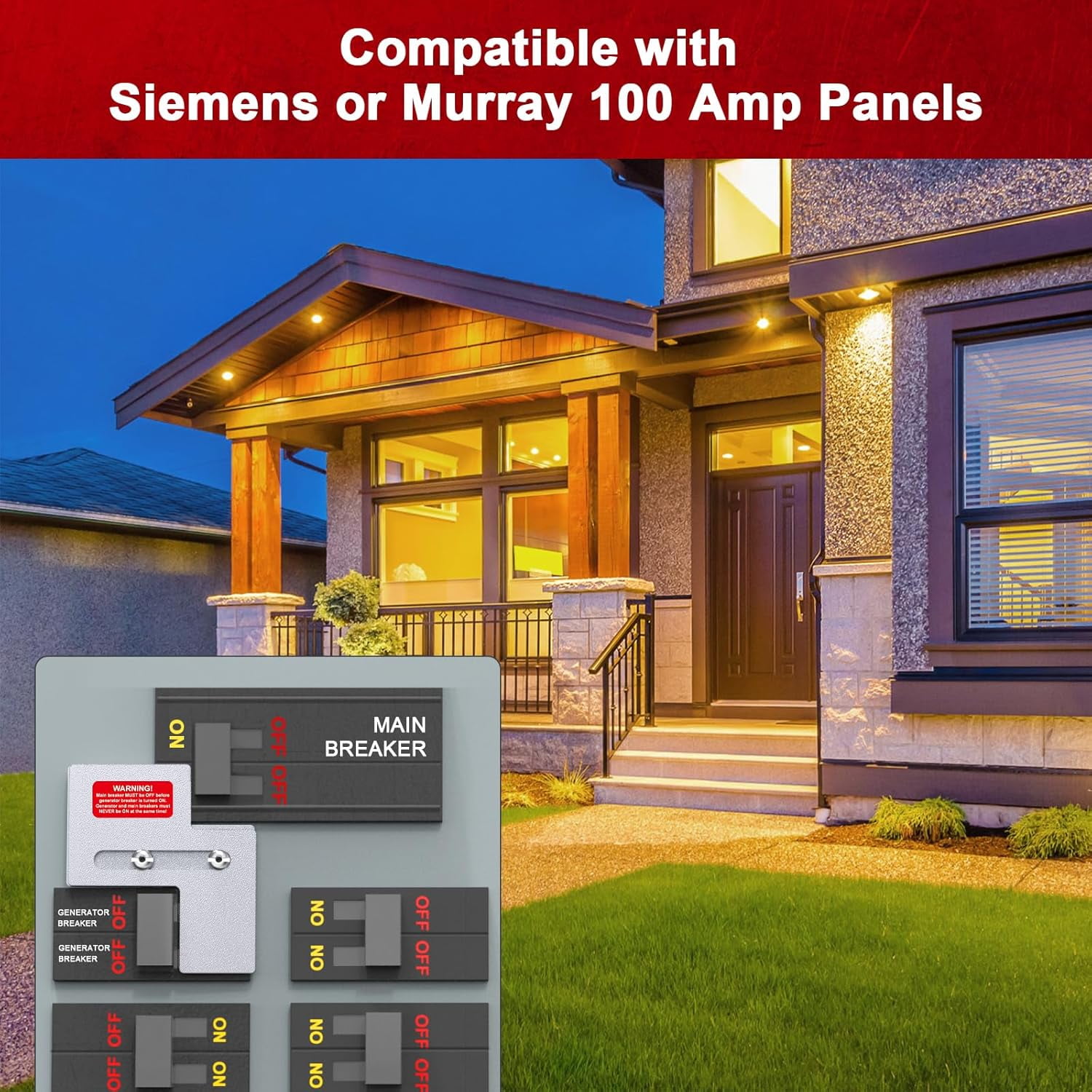 TRHOO-Generator Interlock Kit Compatible with Siemens or Murray 100 Amp ...