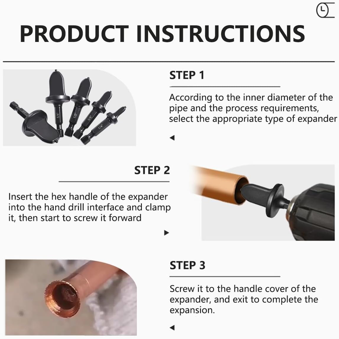 TRHOO-HVAC Copper Tube Flaring Tool 5PC Drill Bit Set, Copper Pipe ...