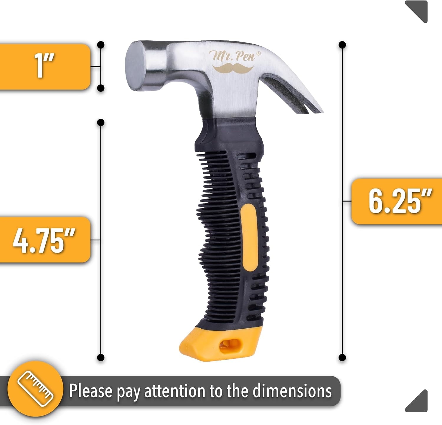 TRHOO-- Hammer, 8oz, Small, Camping Claw Hammer, Stubby Tack Hammer ...