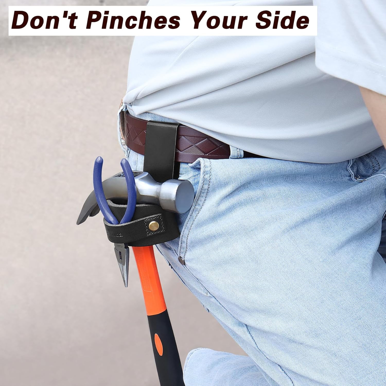 TRHOO-Hammer Holder,Hammer Holder for Belt,Hammer Loop,Hammer Holster,Clip-On Tool Belt Holster ...