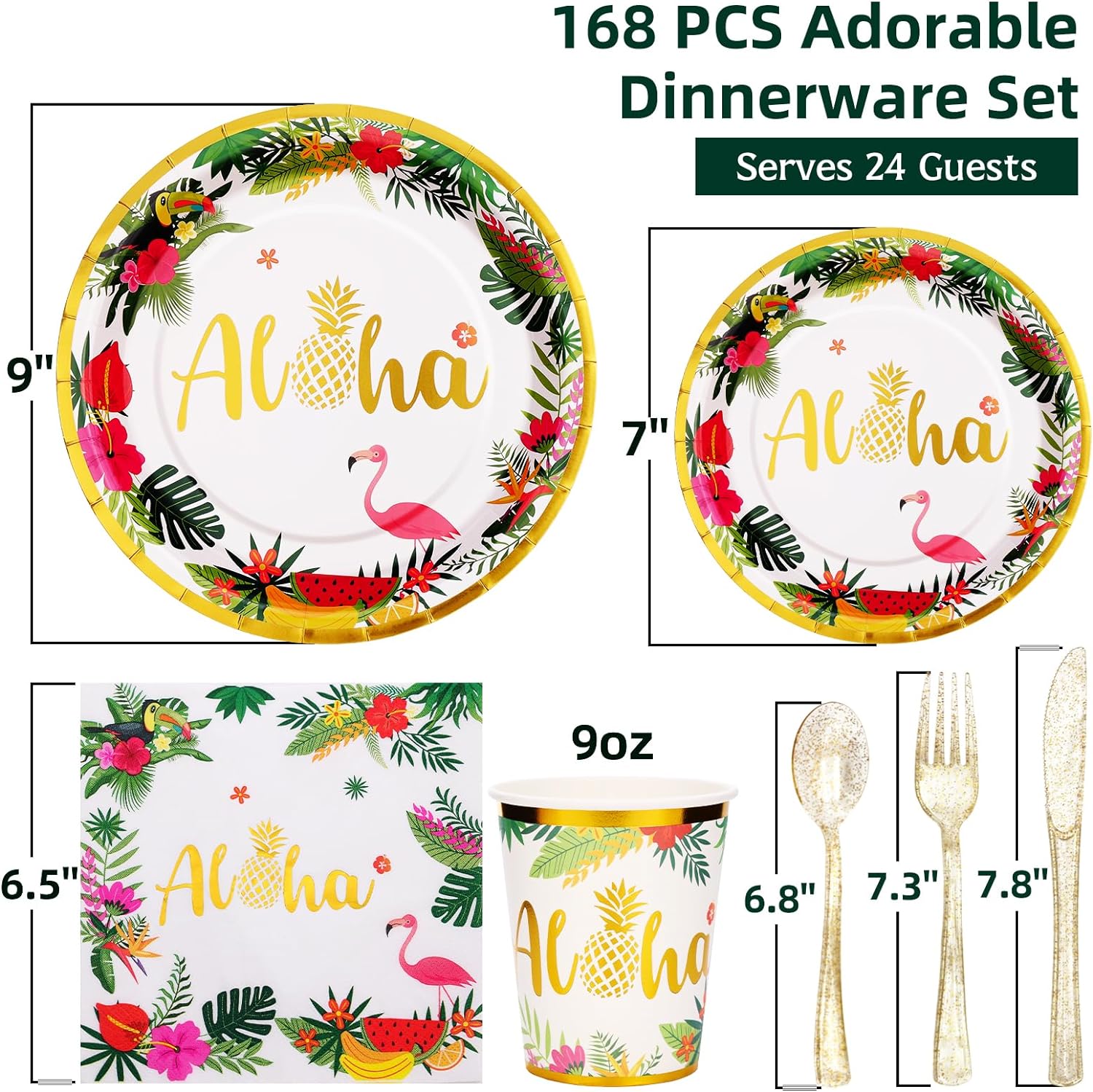 TRHOO-Hawaiian Luau Party Decorations- Aloha Plates and Napkins Party ...