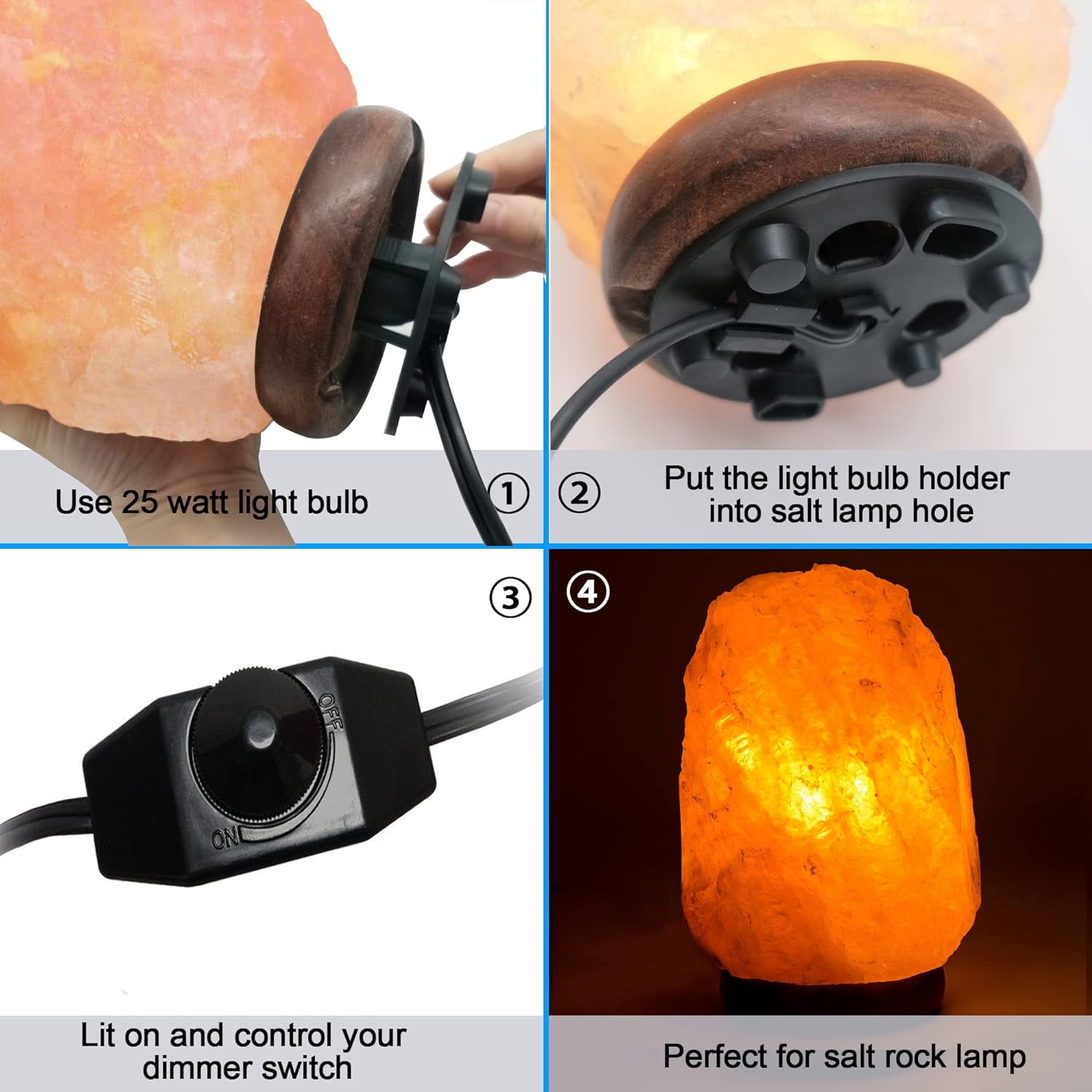 TRHOO-Himalayan Salt Lamp Cords (6ft) with Dimmer Switch,Original ...