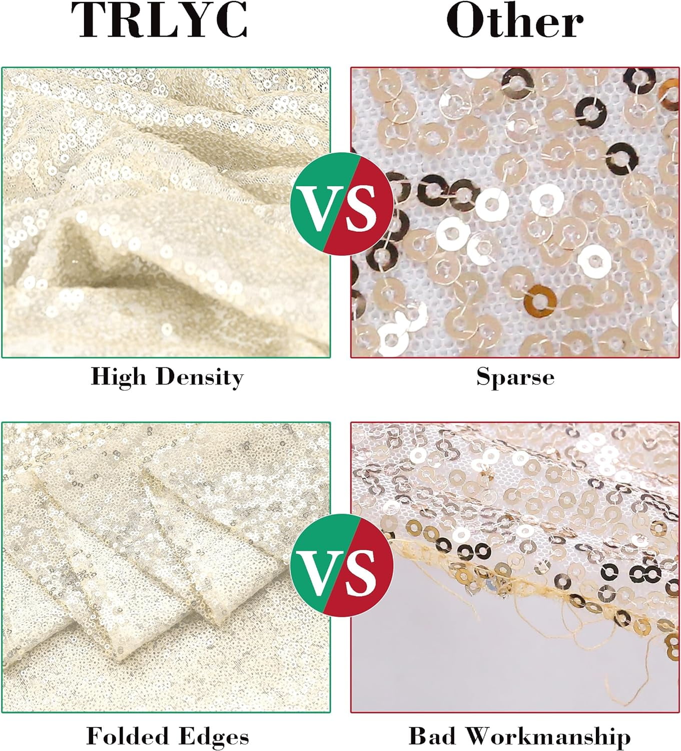 TRHOO-Ivory Sequin Tablecloth - 60x120inch Glitter Tablecloth Rectangle ...