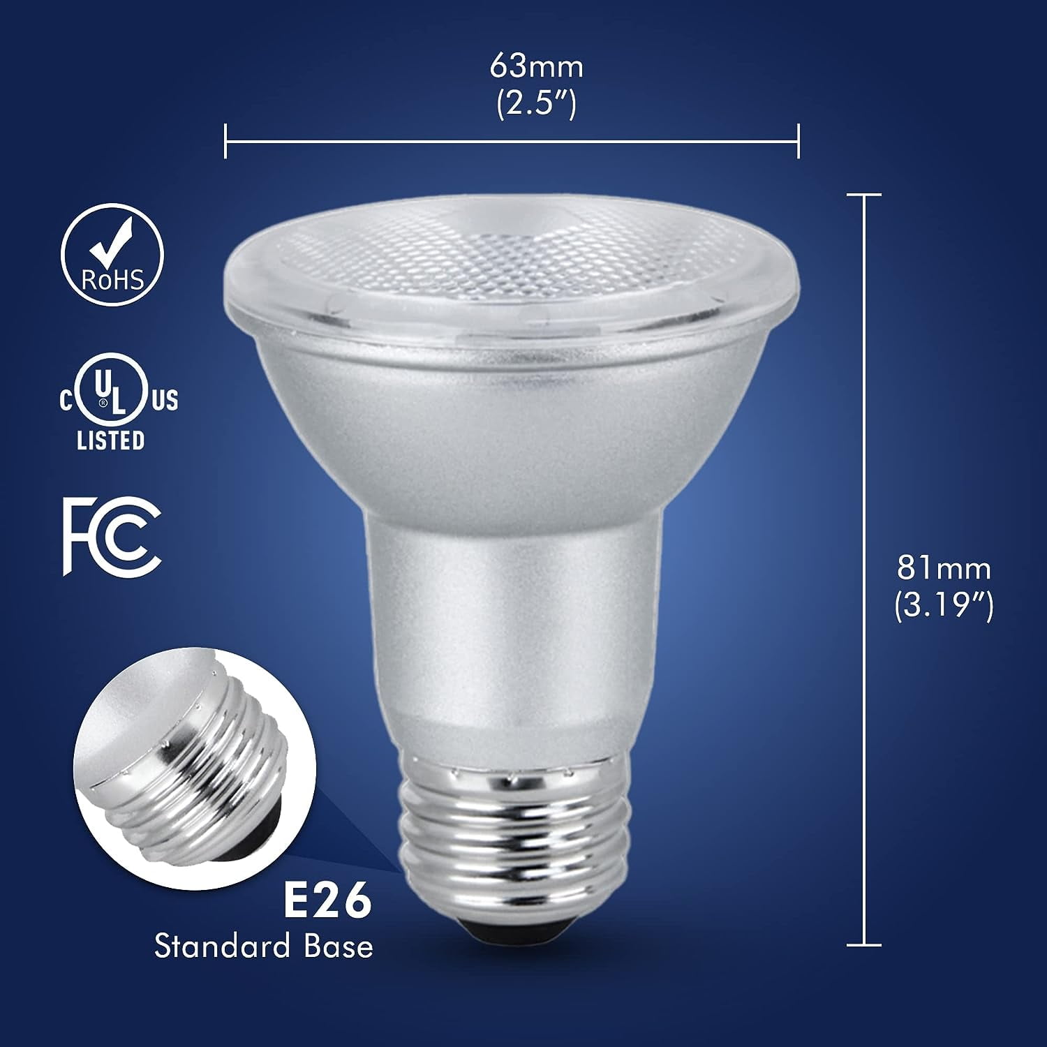 TRHOO-LED Light Bulb PAR20, Dimmable Flood Light Bulb, 7 Watt (50W ...