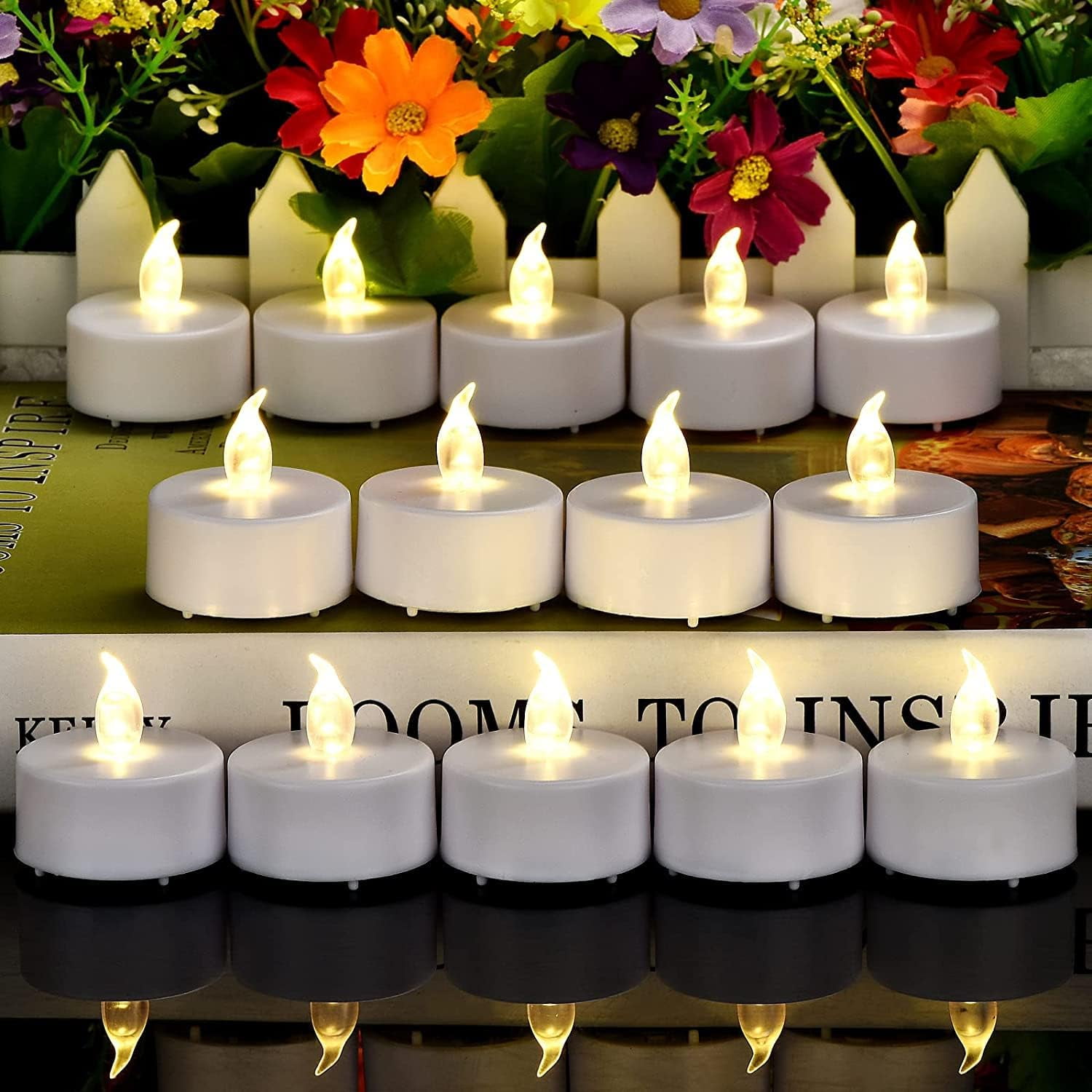 TRHOO-LED Tea Lights Candles- 100PACK Warm White Flameless Candles ...