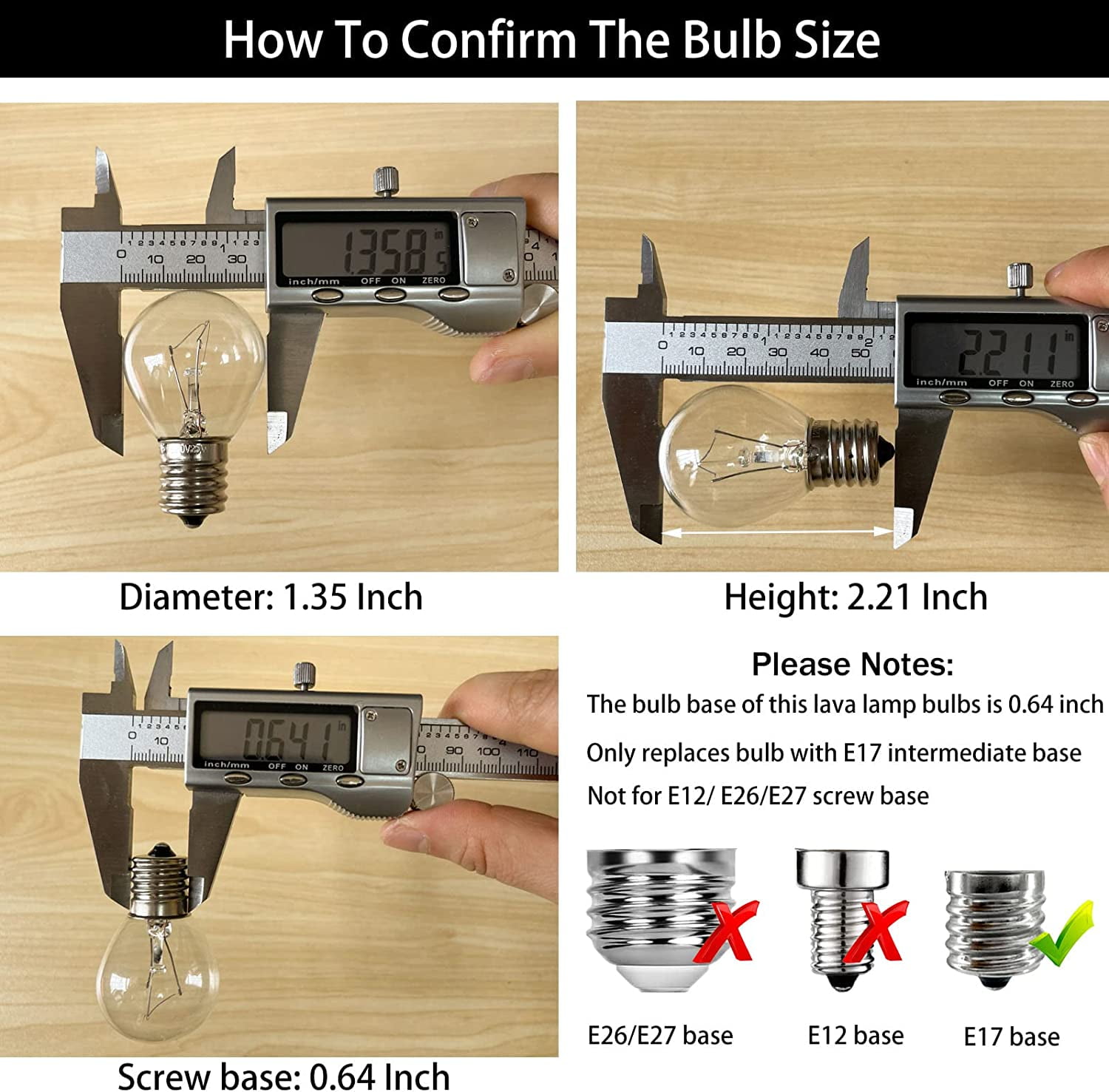 TRHOO-Lava Lamp Bulb, 6 Pack 25 Watt Lava Lamp Light Bulb, S11 E17 Base ...