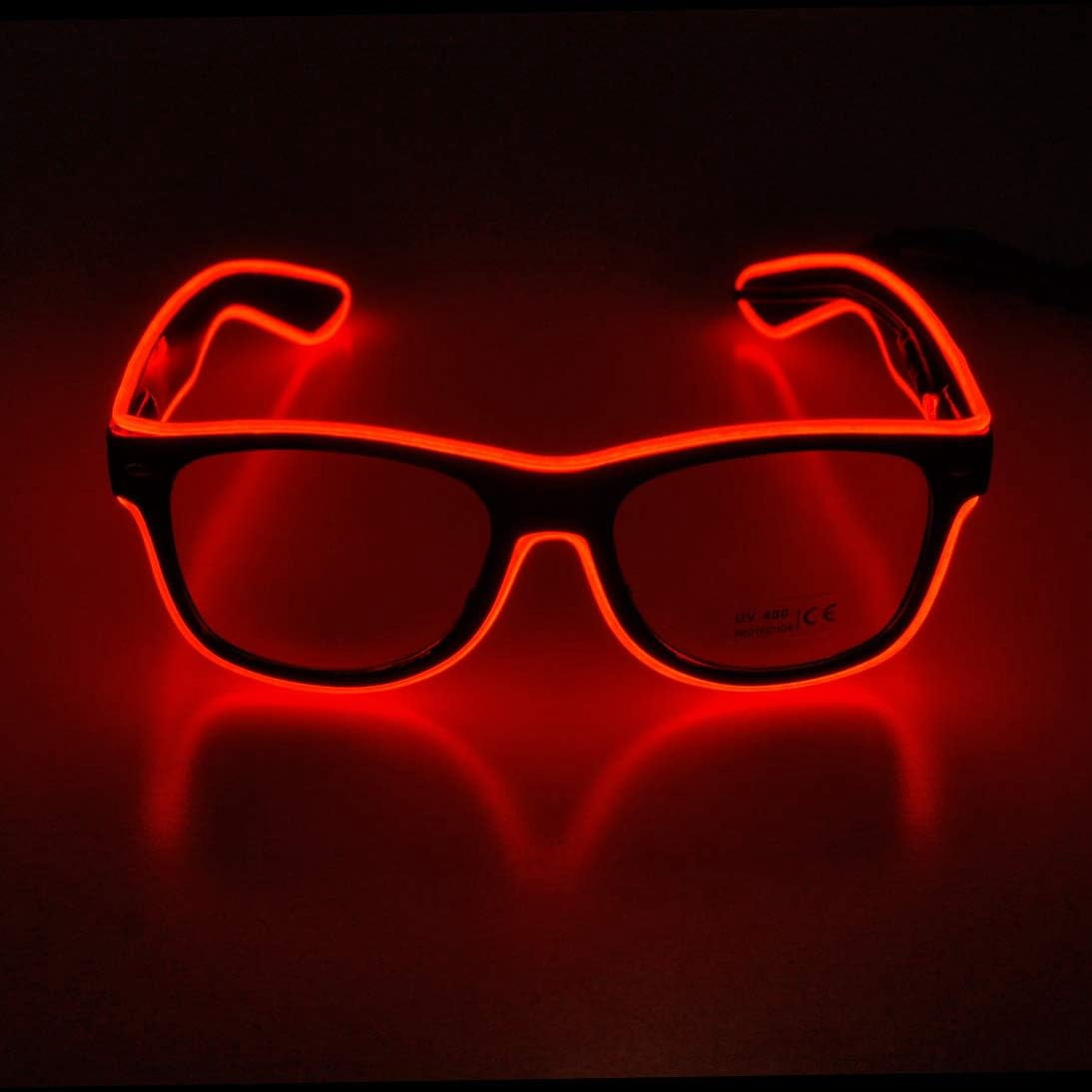 TRHOO-Light up EL Wire Neon Rave Glasses Glow Flashing LED Sunglasses ...