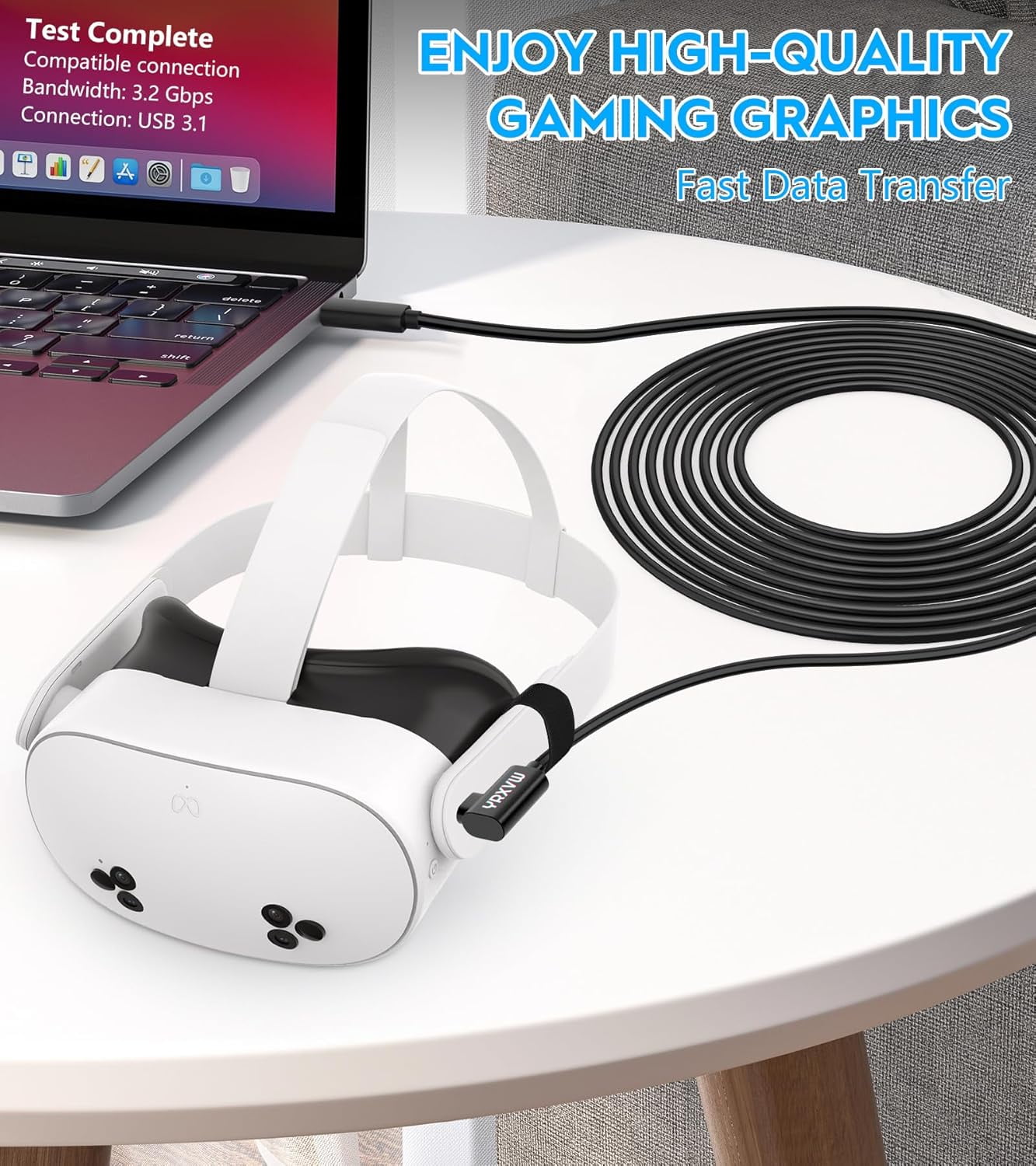 TRHOO-Link Cable 16FT for Meta/Oculus Quest 3S/Quest 3/Quest 2/Pro Accessories, High Speed Data ...