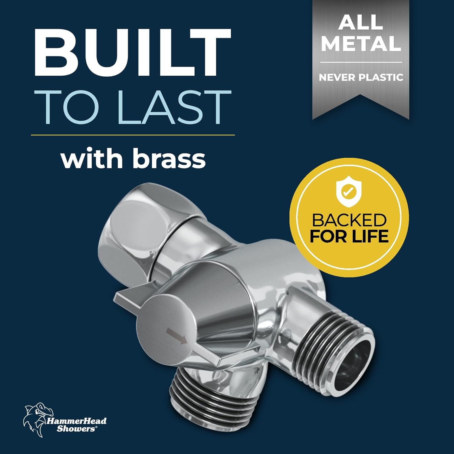 TRHOO-® ALL METAL 3 Way Shower Diverter Valve - Shower Arm Diverter ...