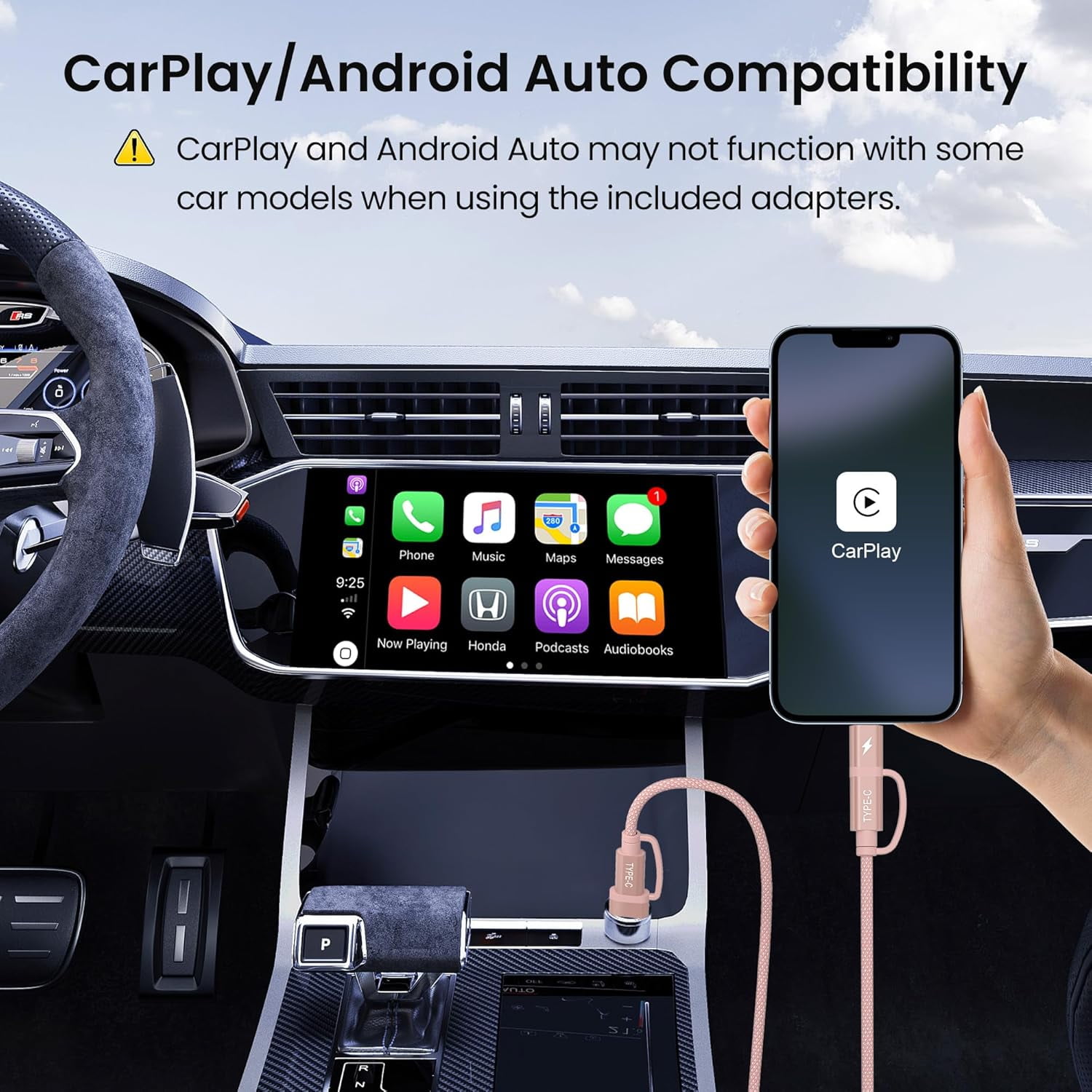 TRHOO-MacBook Pro 4-in-1 USB C Cable 3.3ft,60W Fast Charging Multi Charger Cord with USB-A ...