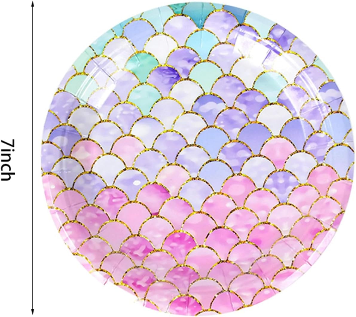 TRHOO-Mermaid Disposable Party Plates,40-Pack 9 Inch Paper Plates & 40 ...