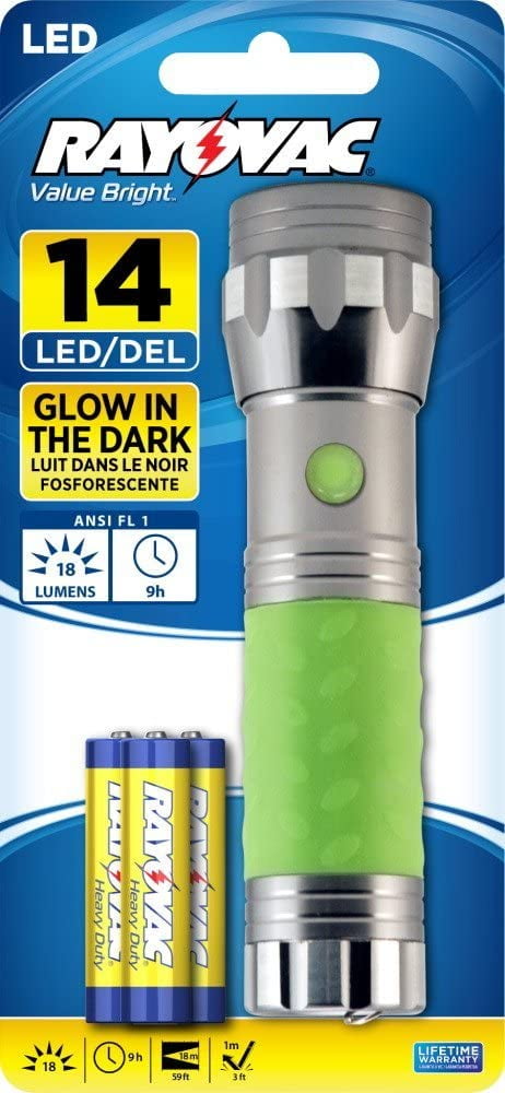 TRHOO-Mini LED Flashlight with Glow in the Dark Rubber Grip, Metal ...