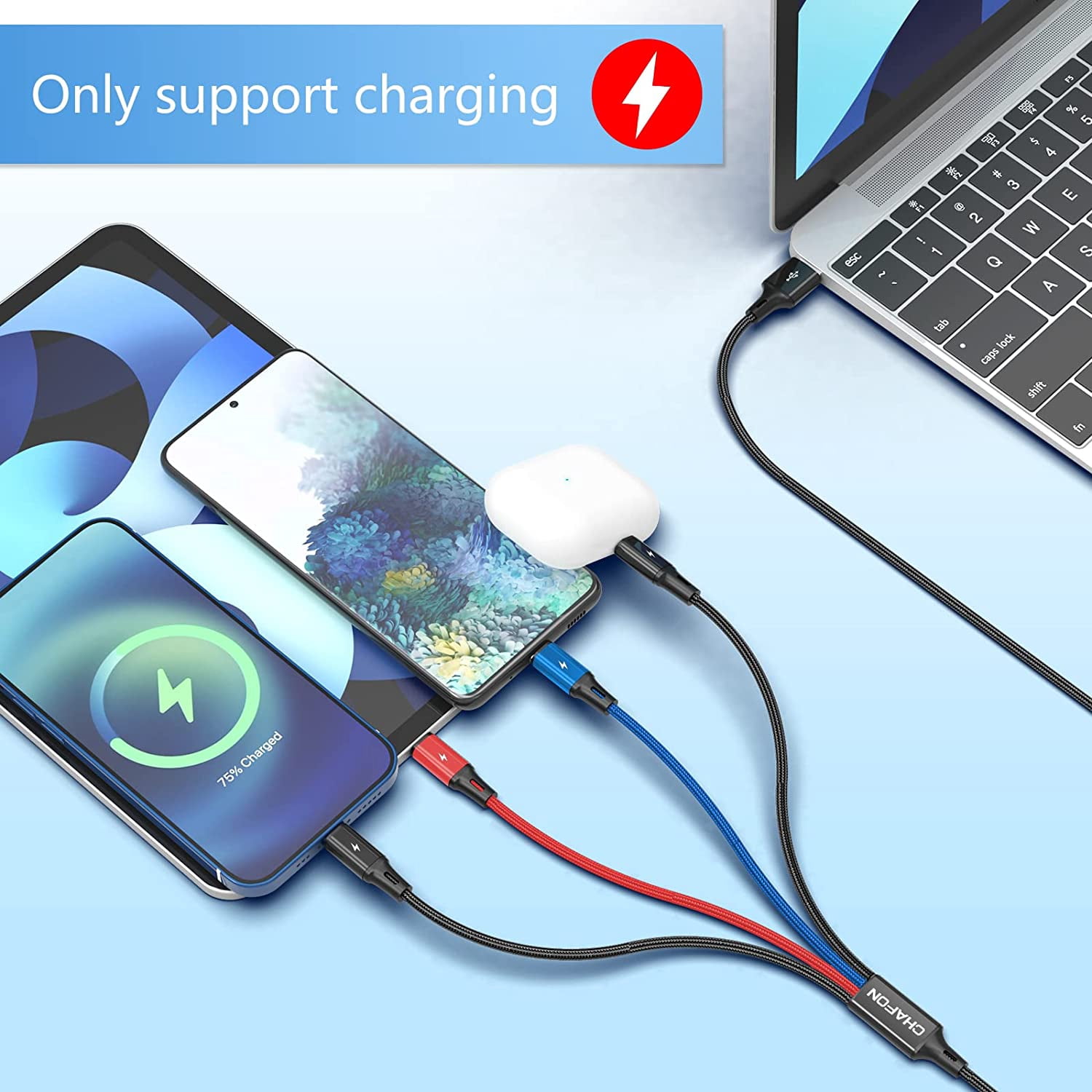 TRHOO-Multi Charging Cable 2Pack 4FT 4 in 1 Nylon Braided Multiple USB ...