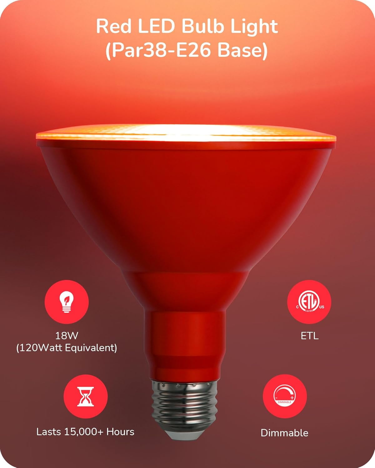 TRHOO-PAR38 Red & Green LED Flood Light Bulbs Outdoor, Dimmable Red ...