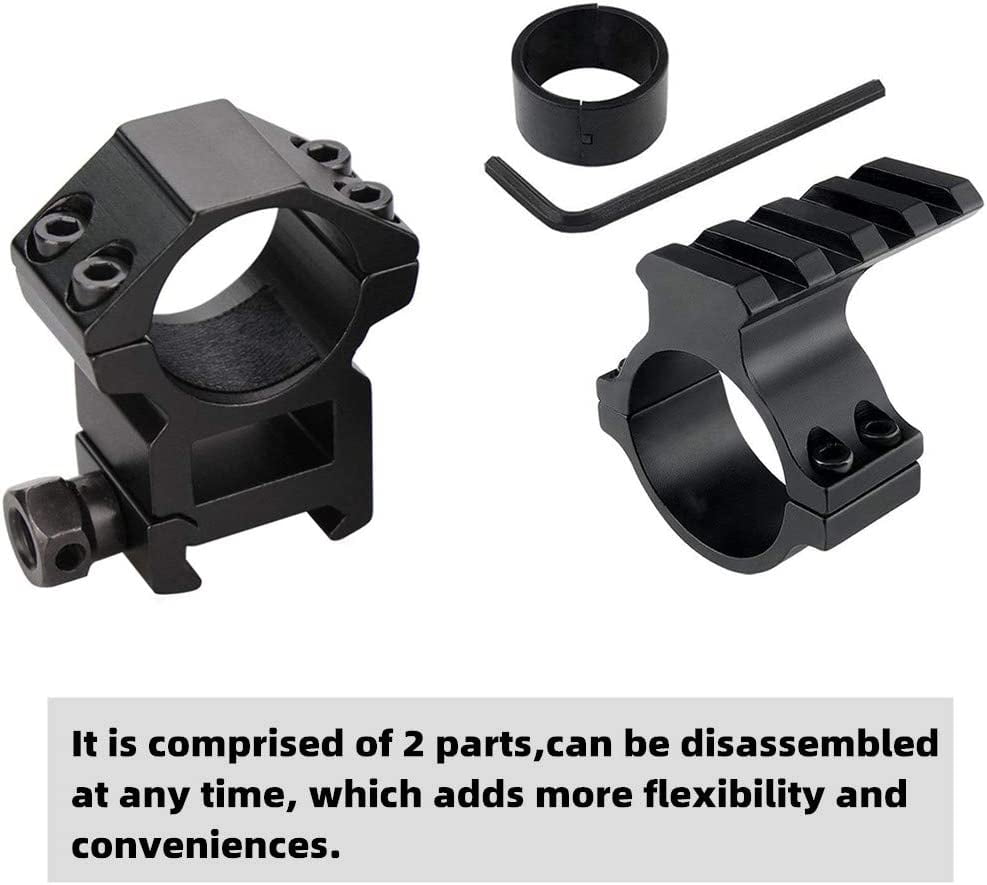 TRHOO-PM23 Flashlight Mount 1-inch / 30mm Riflescope Rings Barrel Clamp ...