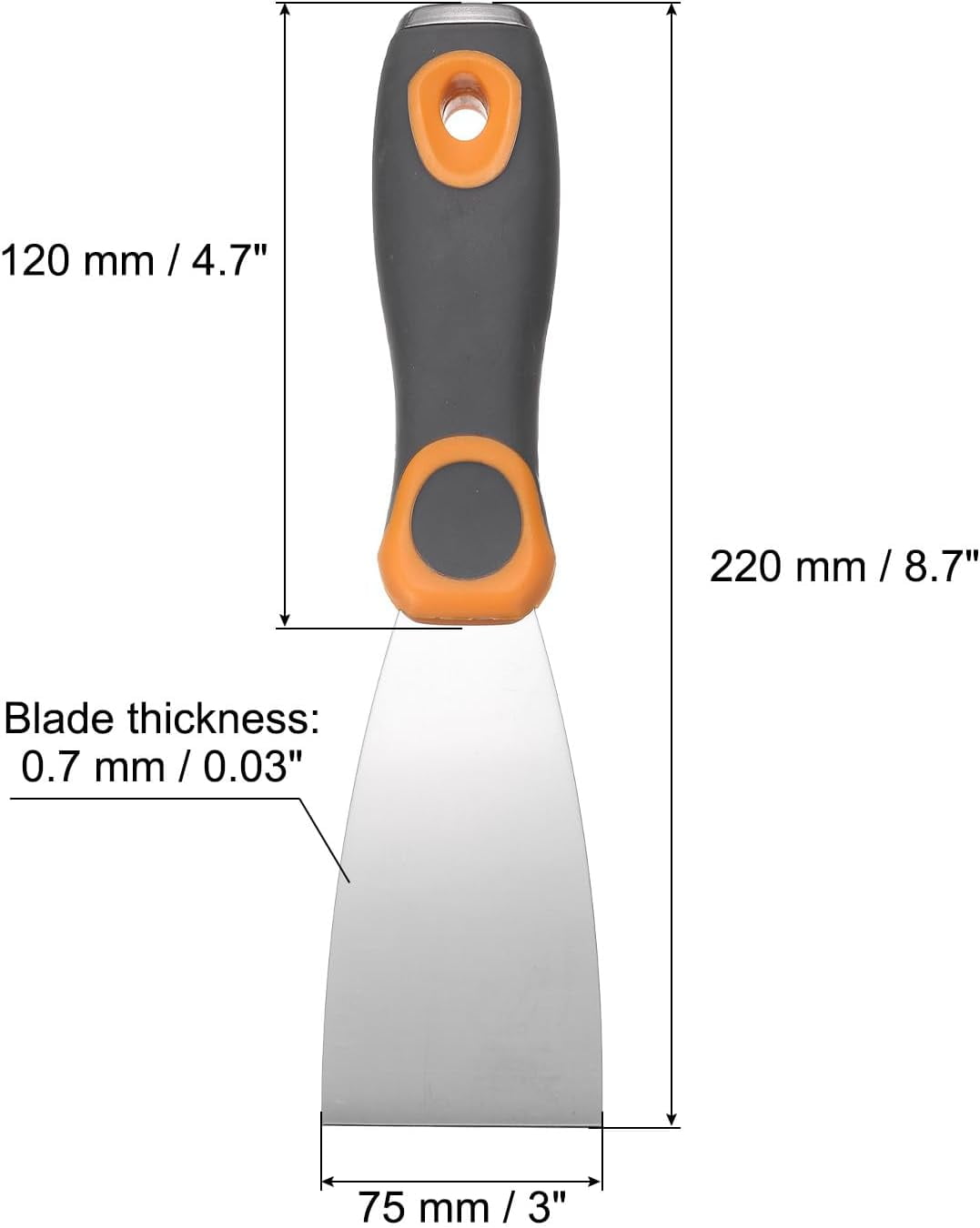 TRHOO-Putty Knife 2" Stainless Steel Paint Scraper Flexible Drywall ...