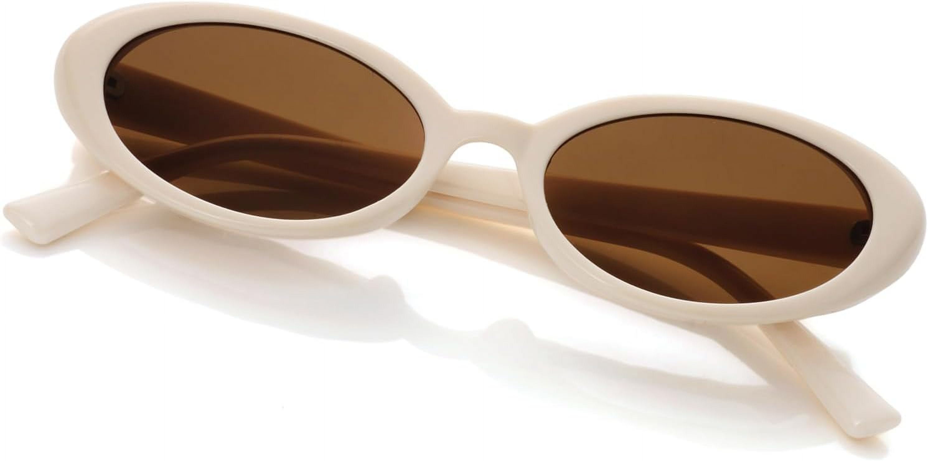 TRHOO-Retro Oval Sunglasses for Women Men 90s Style Vintage Small Sun ...