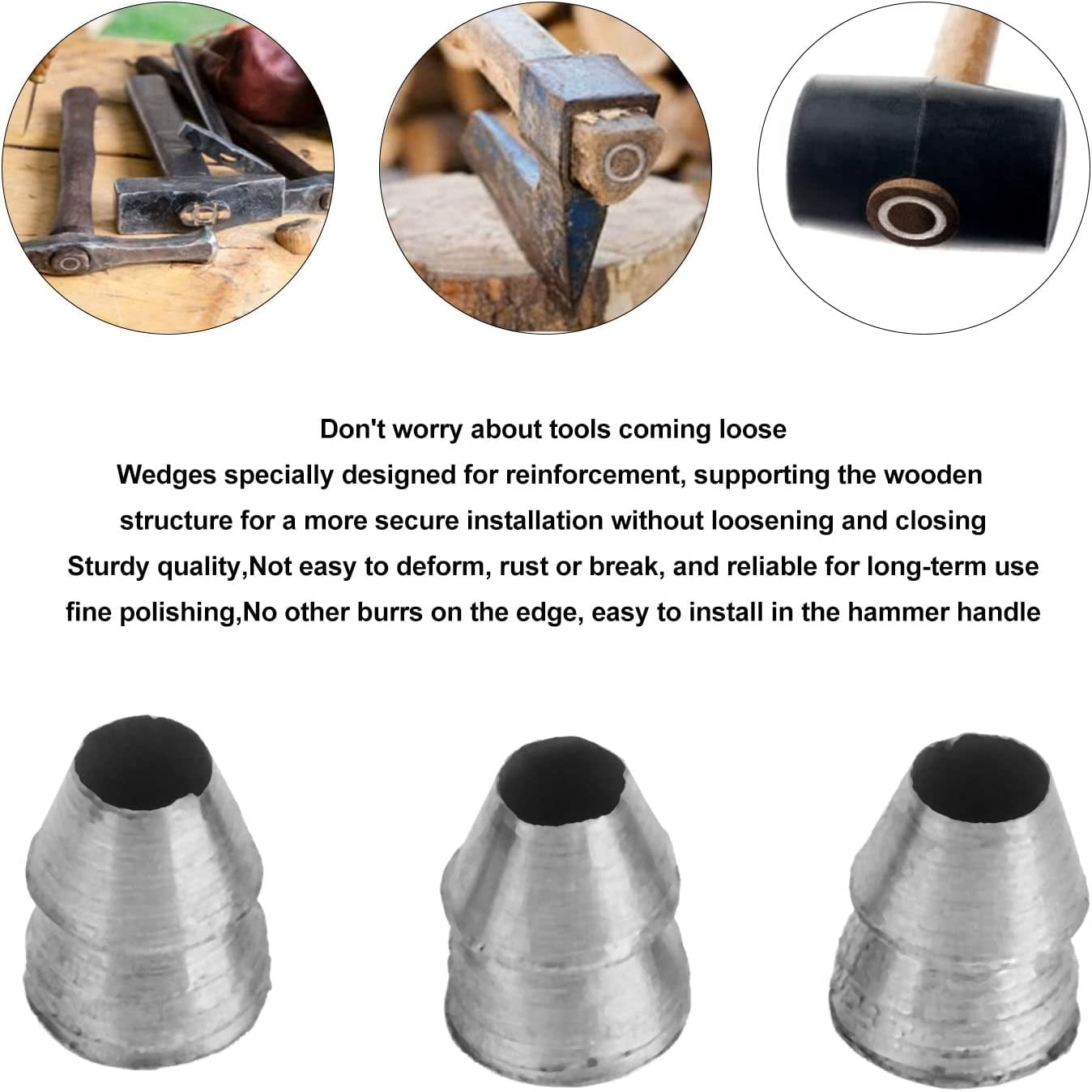 TRHOO-Round Handle Wedges, Pack of 20 Safety Steel Splitting Wedge Set ...