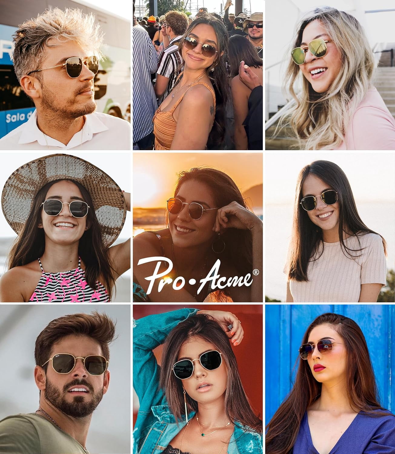 TRHOO-Small Square Sunglasses for Women Men 100% Real Glass Lens ...