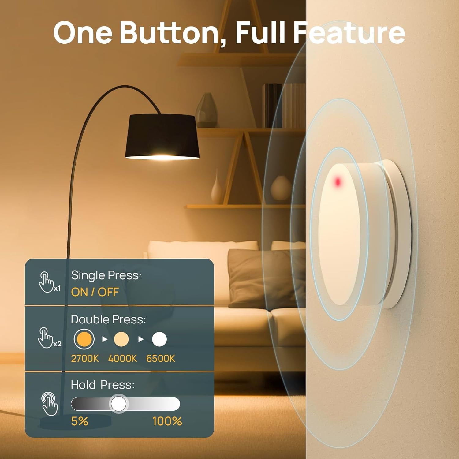 TRHOO-Smart Button, Bluetooth Light Switch, Exclusive for /AiDot Smart ...