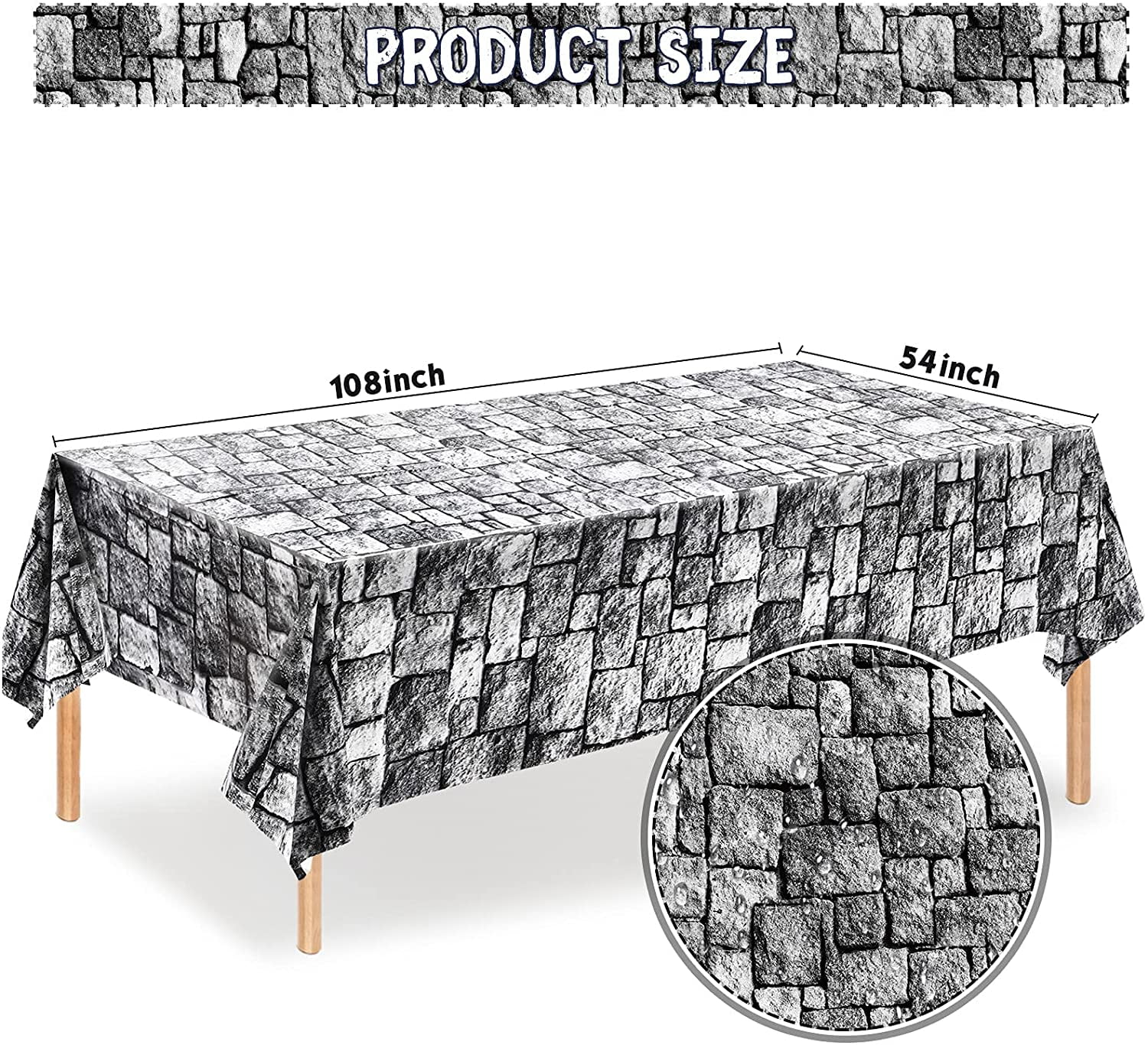 TRHOO-Stone Wall Tablecloths, Medieval Themed Party Decorations ...