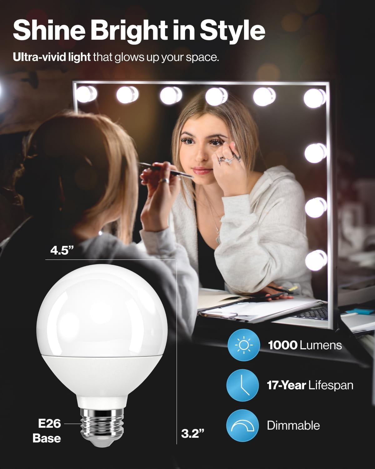 TRHOO-Sunco 4 Pack Vanity Globe Light Bulbs G25 LED for Bathroom Mirror ...