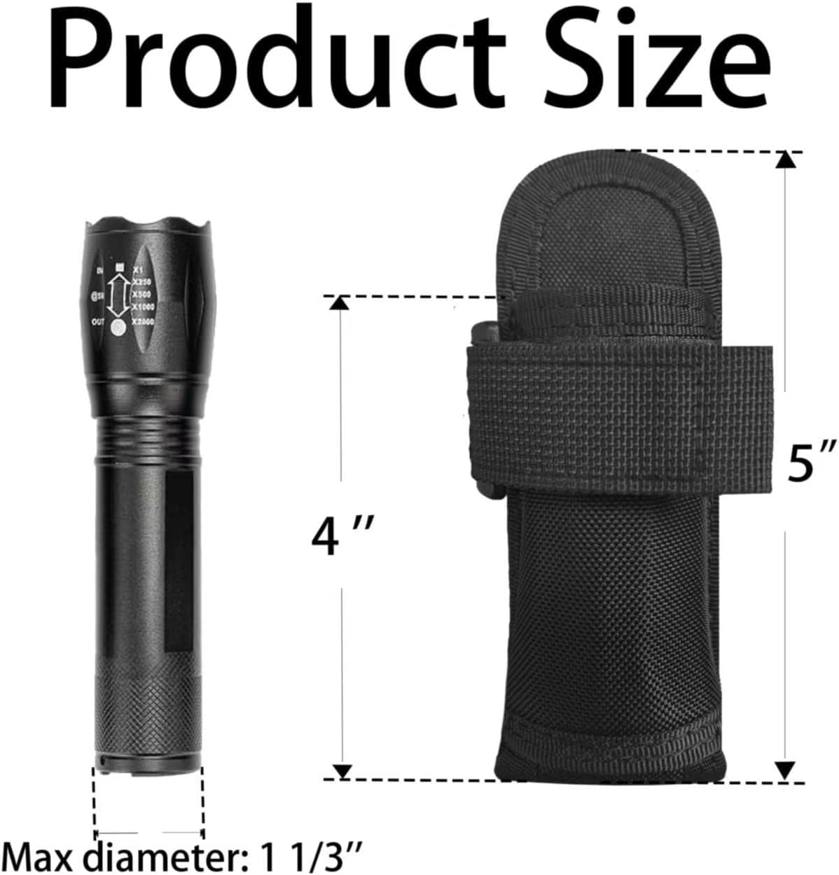 TRHOO-Tactical Flashlight Pouch Holster, Tactical Flashlight Holster ...