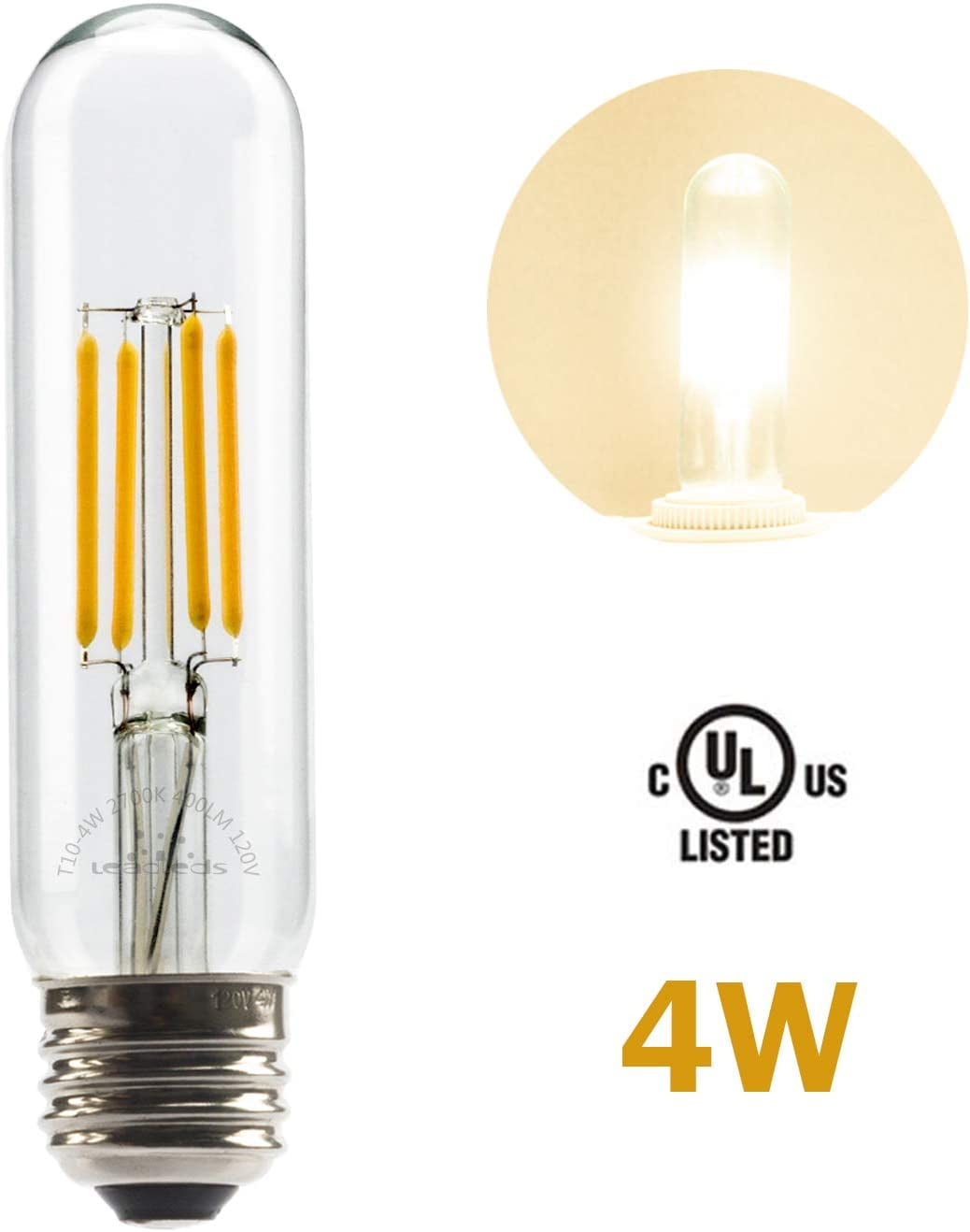 TRHOO-Tubular LED Light Bulbs 40 Watt Equivalent, Non Dimmable T10 LED ...