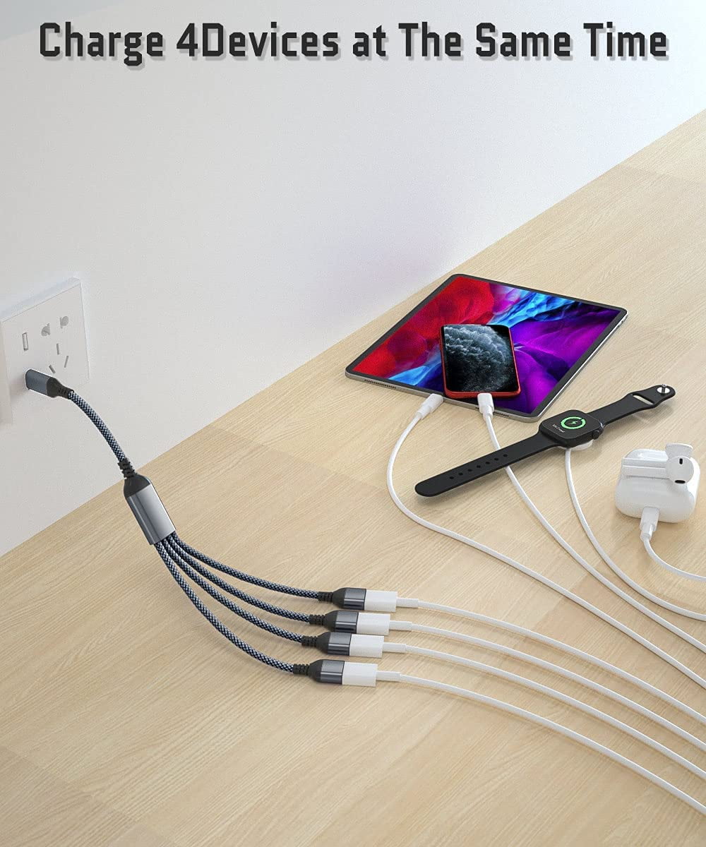 TRHOO-USB C to Four USB Cable Adapter 3.3FT,USB Type C Male to 4 USB A ...