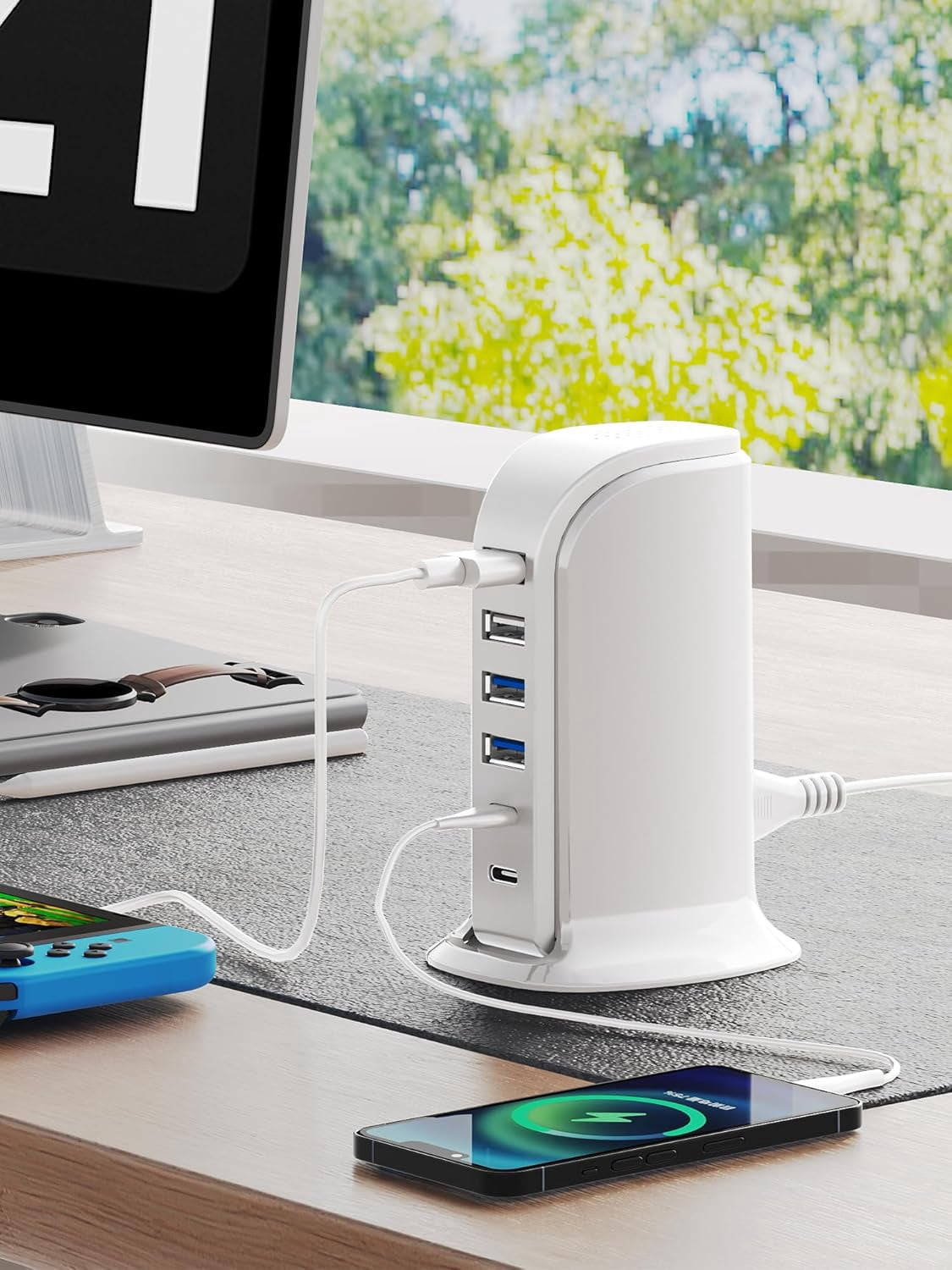 TRHOO-USB Charger, Charging Station for Multiple Devices 45W, Fast ...