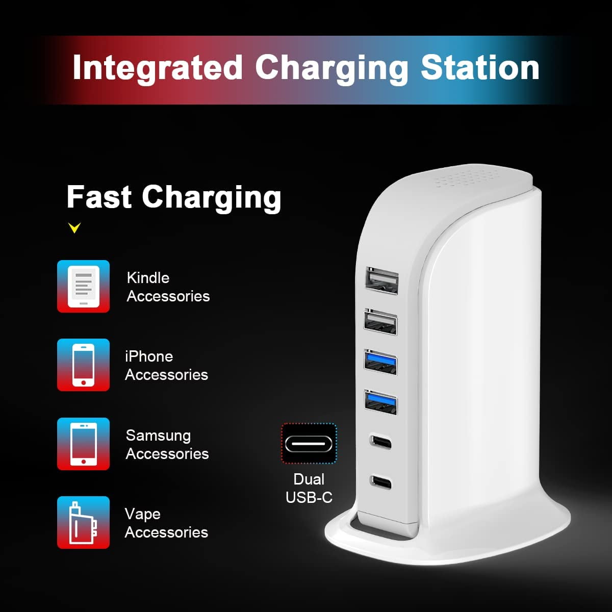TRHOO-USB Charger , Charging Station for Multiple Devices 45W, Fast ...