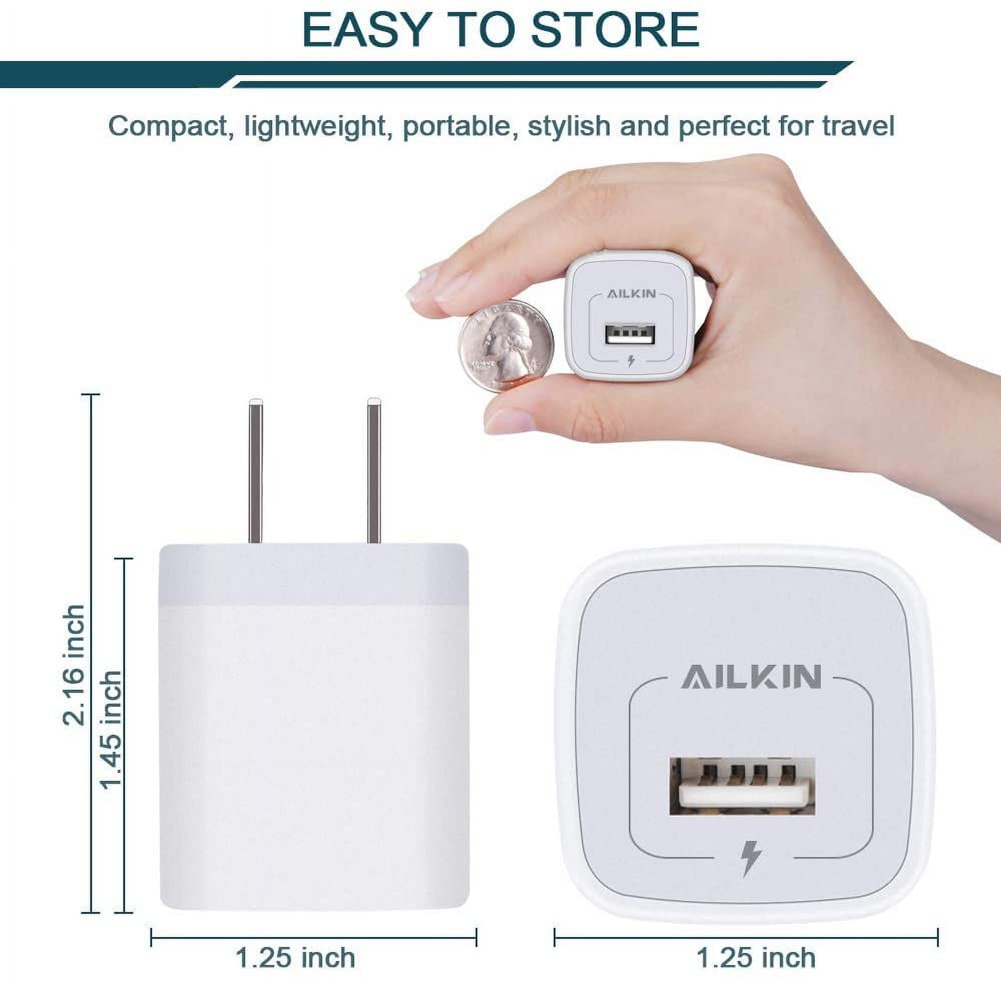 TRHOO-USB Charger Cube, Wall Charger Plug, 1A 1-Port USB Power Adapter ...