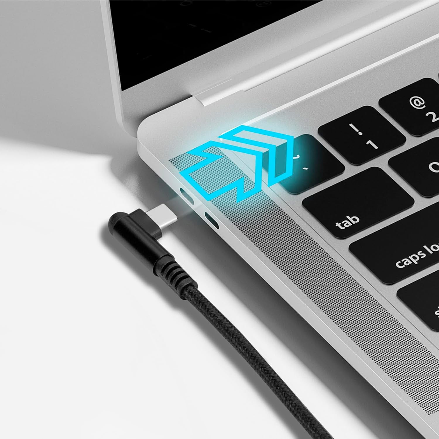 TRHOO-USB Type C Charger Cable 3A, [2-Pack 5ft+5ft] Right Angle 90 ...