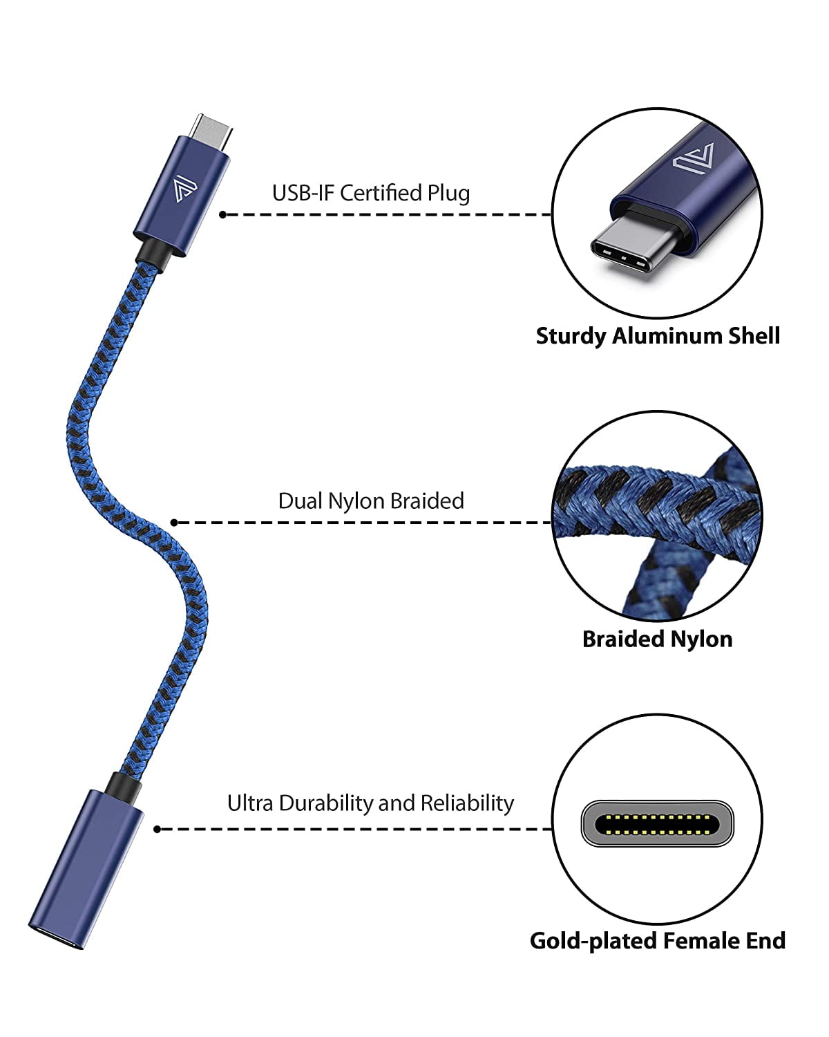 TRHOO-USB Type C Extension Cable, (6Ft/1.8m) USB 3.1 (5gbps) Male to ...