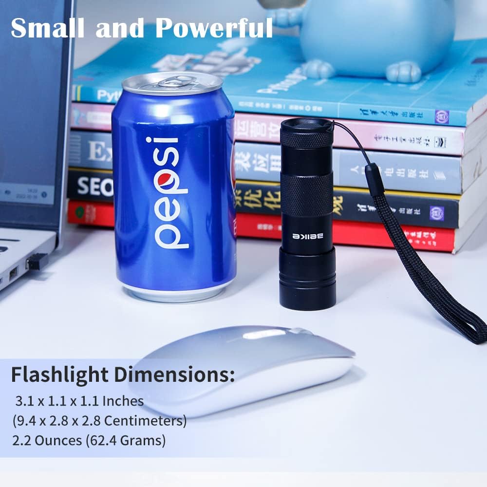 TRHOO-UV Flashlight Black Light, Small Portable Blacklight Flashlight ...