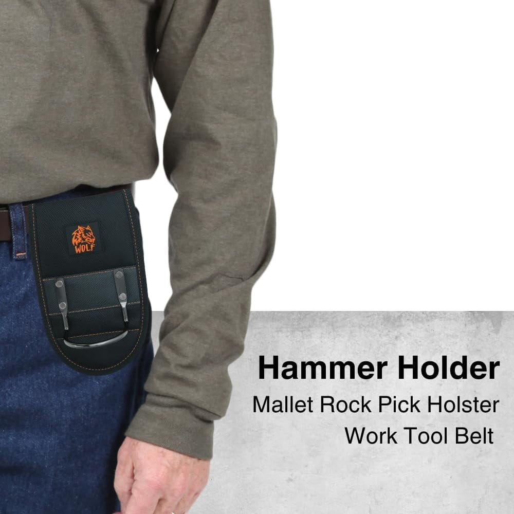 TRHOO-WOLF WTH2101 Heavy-Duty Ballistic Steel Loop Hammer Holder | 3’’ Work Tool Belt Tunnel ...