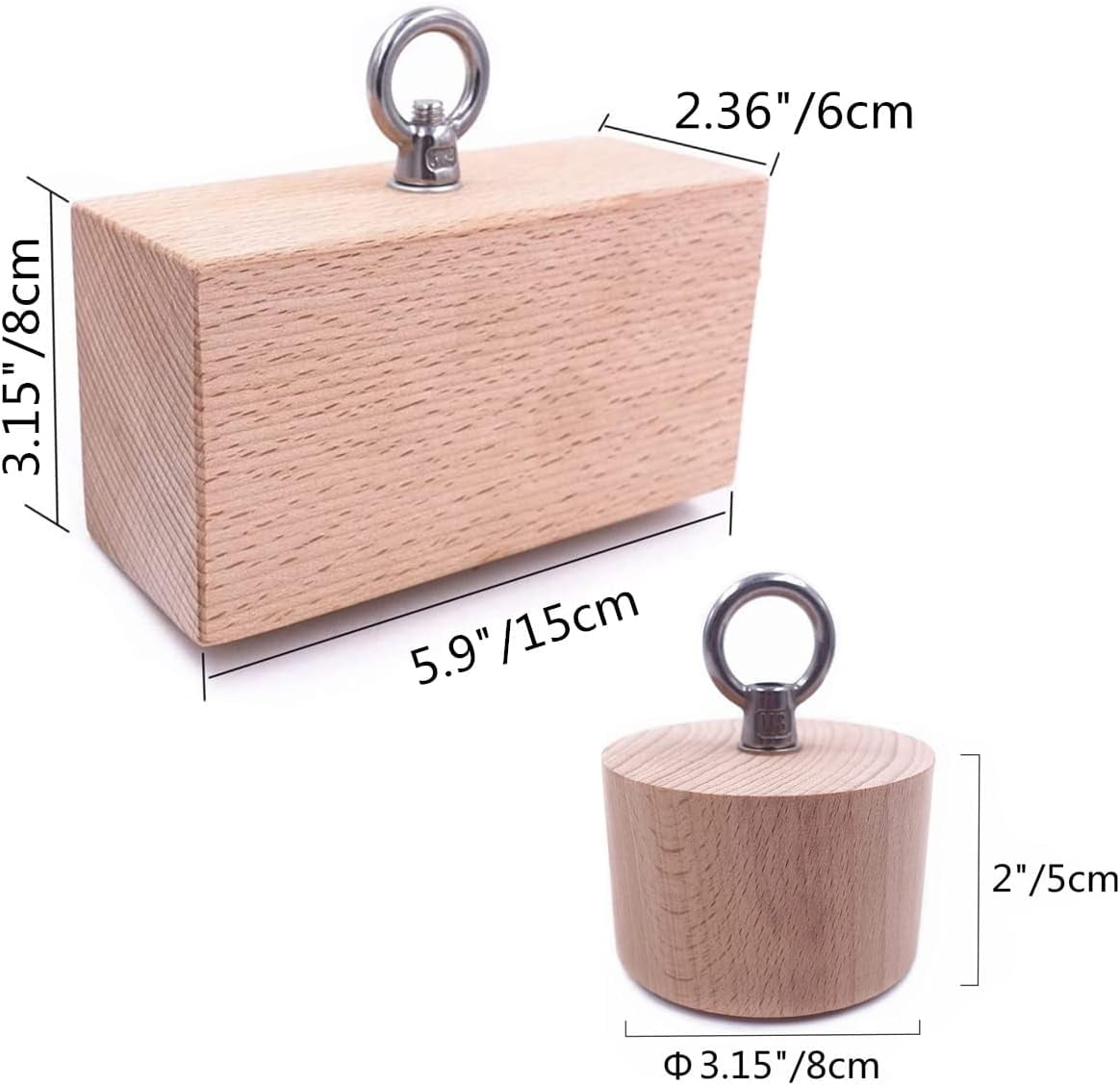 TRHOO-Wooden Pinch Block Grip Workout Climbing Power Grip Forearm ...