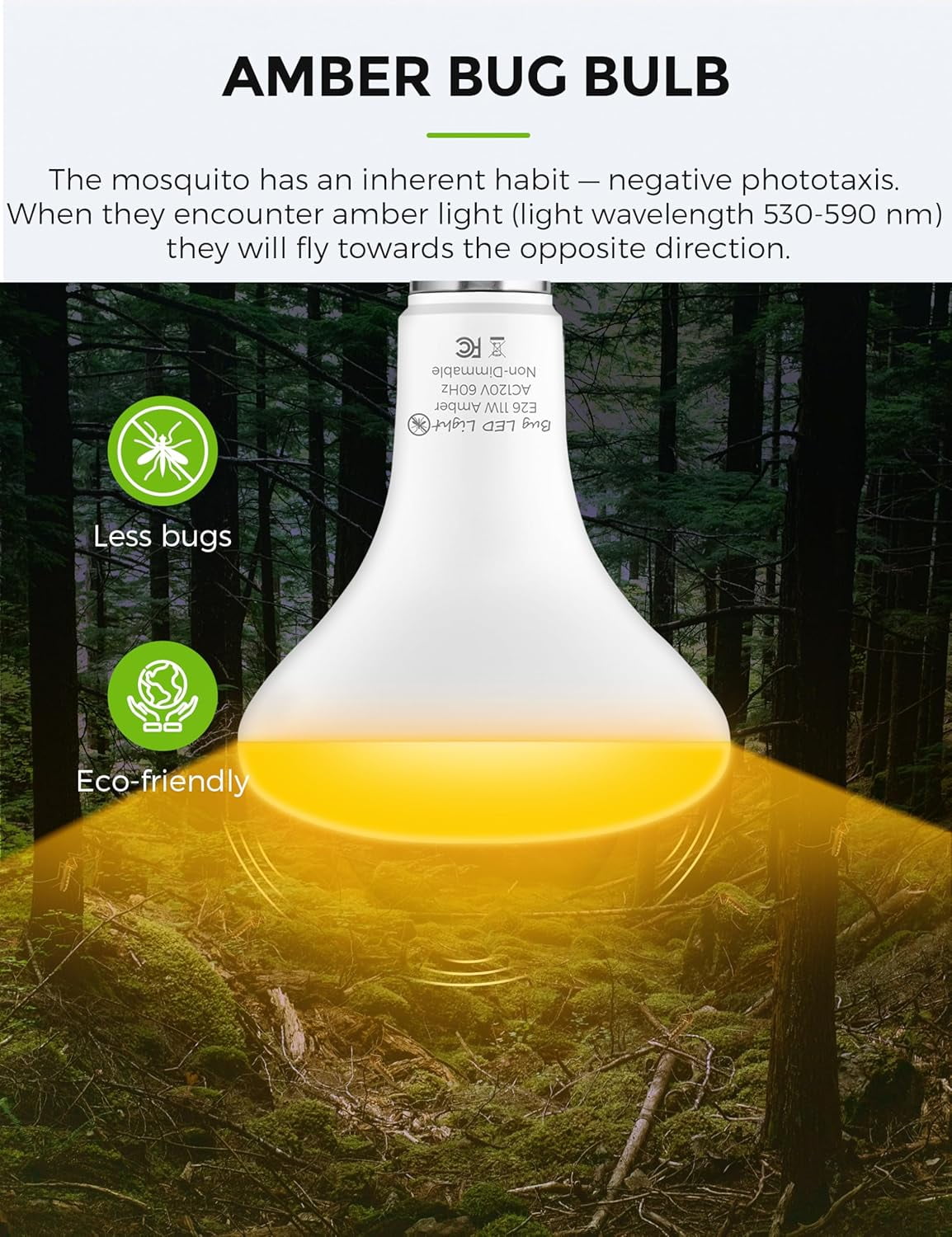 TRHOO-Yellow Bug Light Bulbs Outdoor, 65W Equivalent BR30 Bug Flood ...