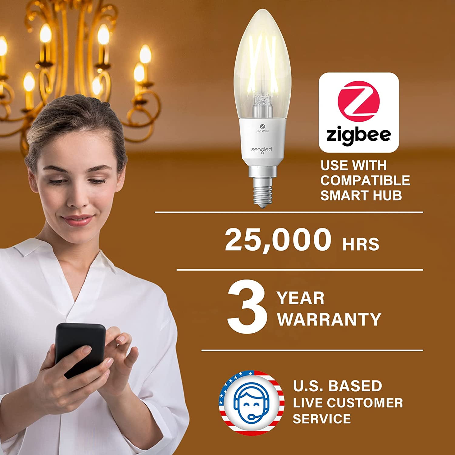 TRHOO-Zigbee Smart Light Bulbs, Smart Hub Required, Work with ...