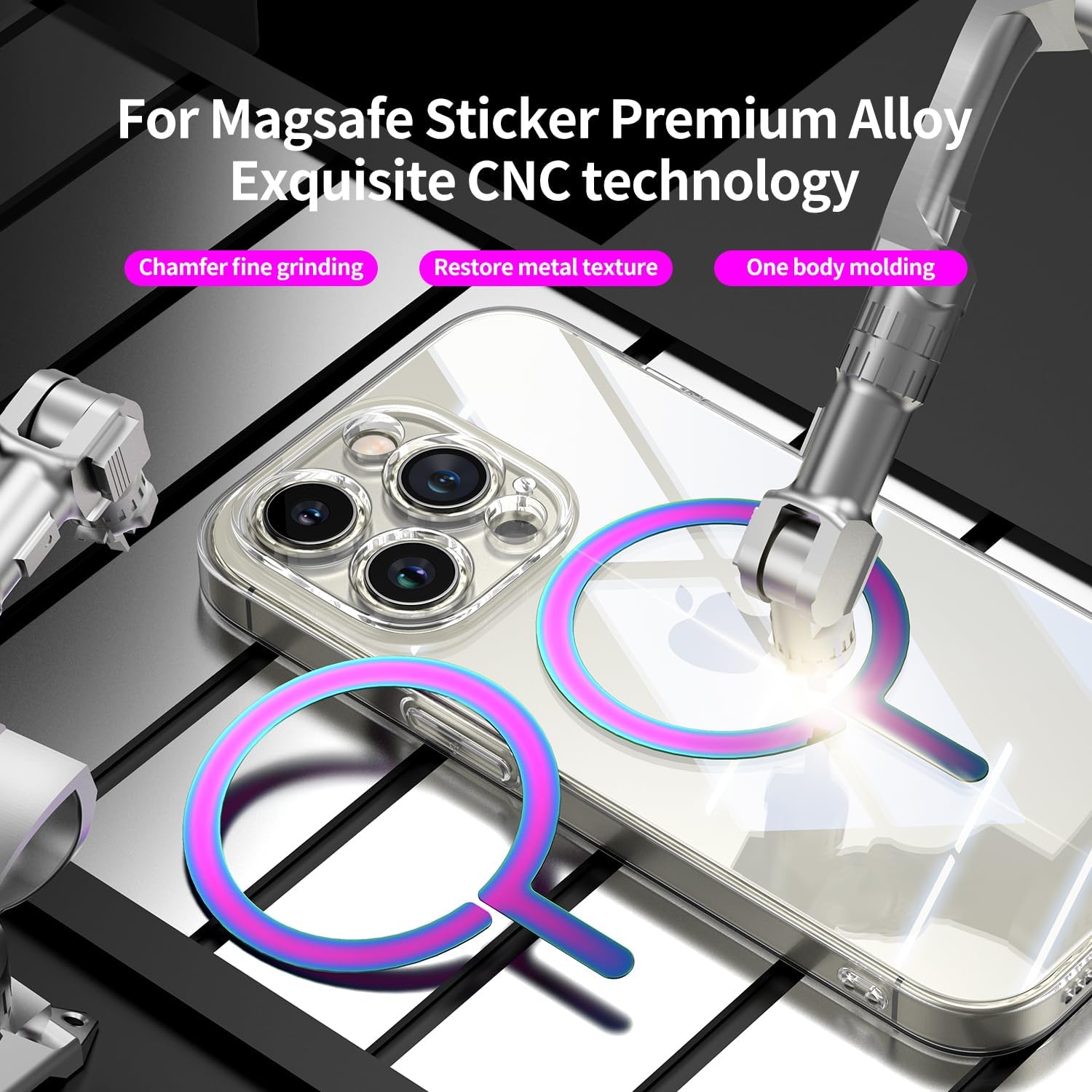 TRHOO-for Magsafe Sticker Magnet Metal Plate Ring Premium Ultra-Thin ...