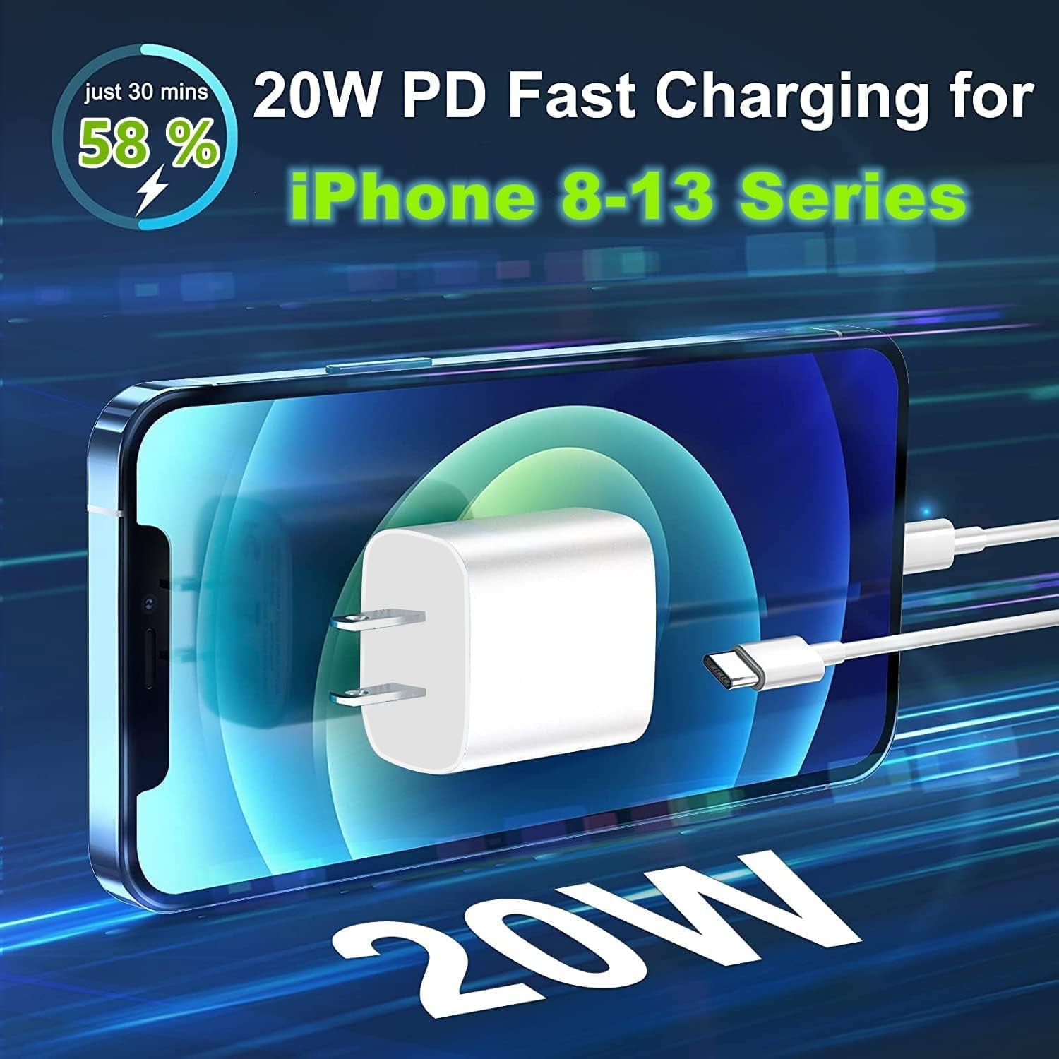 TRHOO-iPhone Fast Charger Cable,Fast Charger iPhone 20W PD USB C Wall ...