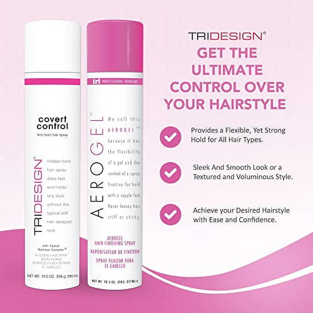 TRI Aerogel & Covert Control Holding Hair Spray - Hairspray for Women ...