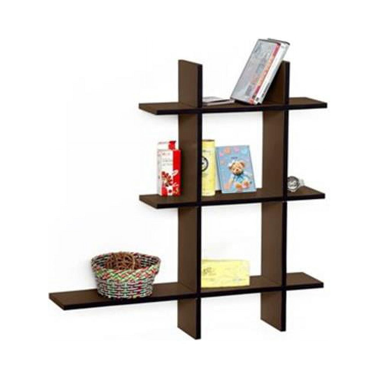 TRI-WS232-CRO-A Trista - Light Coffee-A Leather Cross Type Shelf ...