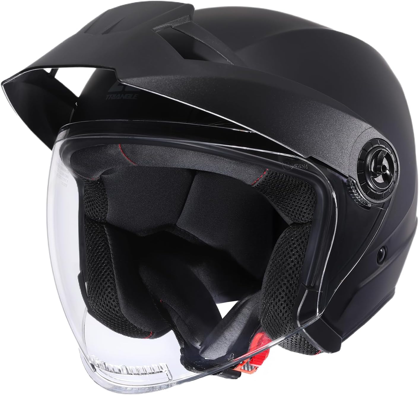 TRIANGLE Open Face Motorcycle Offroad 3/4 Half Helmets with Brim and ...
