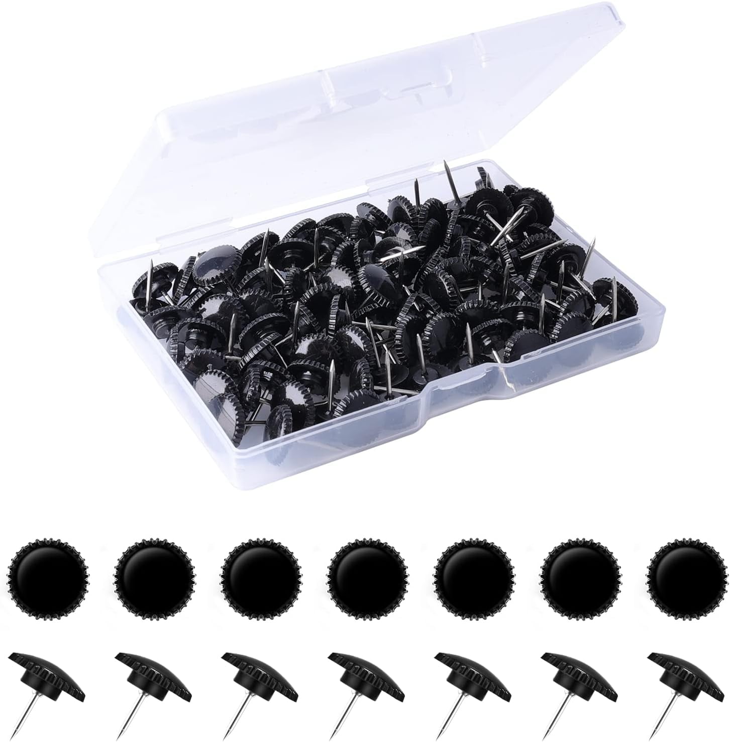 TRIANU 100Pcs Gear Shaped Push Pins, Plastic Pushpins with Stainless ...