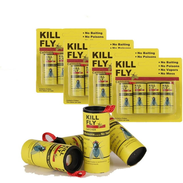 TRIANU 16 Rolls Fly Paper Strips, Fly Catcher Trap, Fly Ribbon, Fly ...