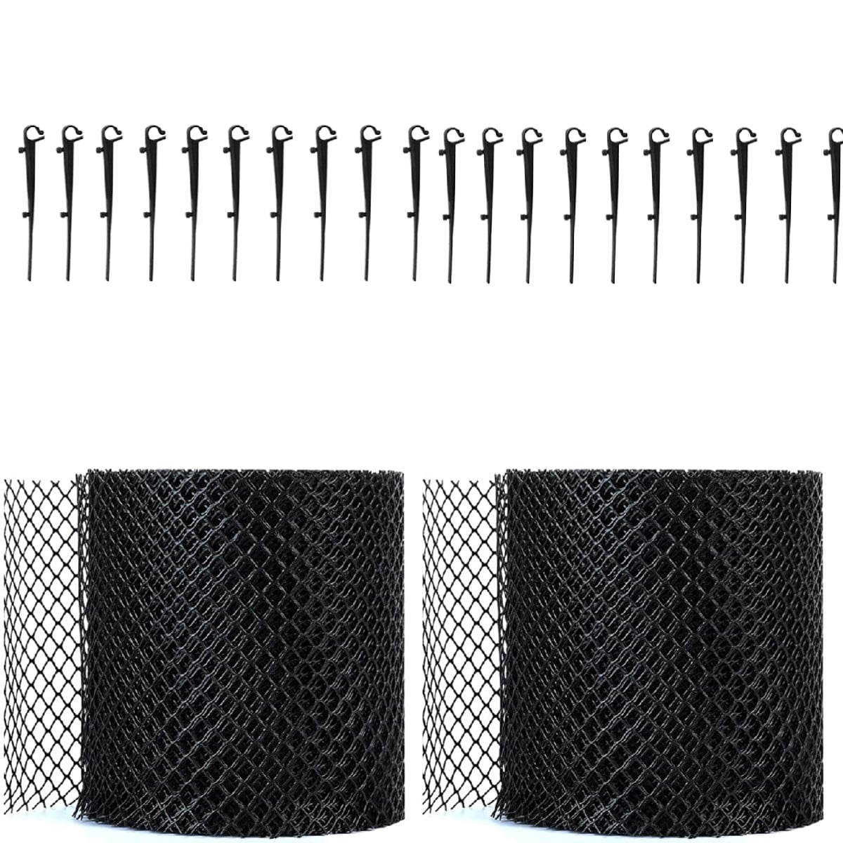TRIANU 2 Pack Gutter Guards with 20 Clip Hooks, Plastic Gutter Leaf ...