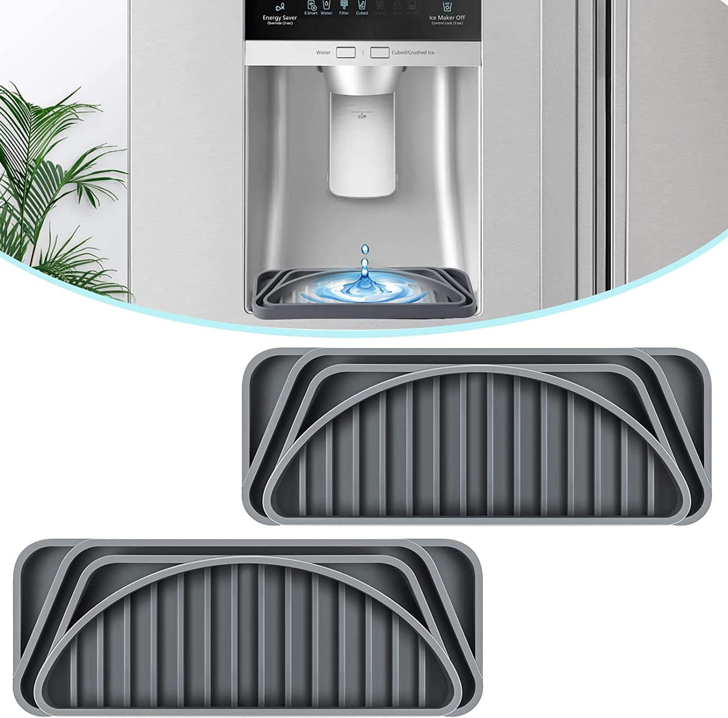 TRIANU 2 Pack Refrigerator Drip Catcher Tray, Rectangular Reusable ...