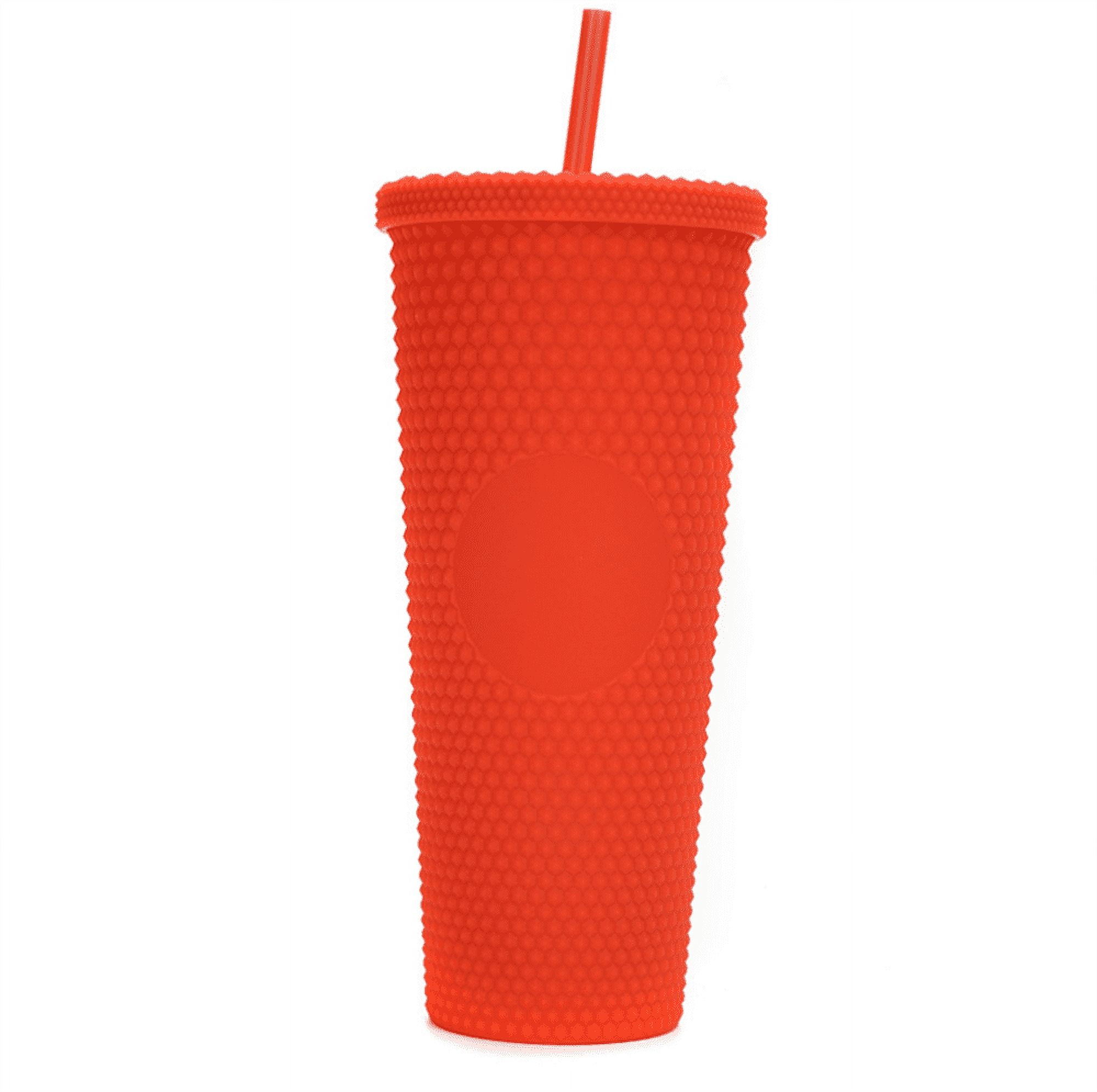TRIANU 24Oz Studded Matte Cup Tumbler With Lid And Straw, Plastic Cup ...