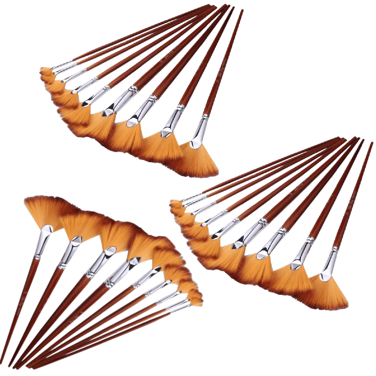 TRIANU 27 Pcs Fan Paint Brushes Artist Painting Brush Set Soft Anti ...